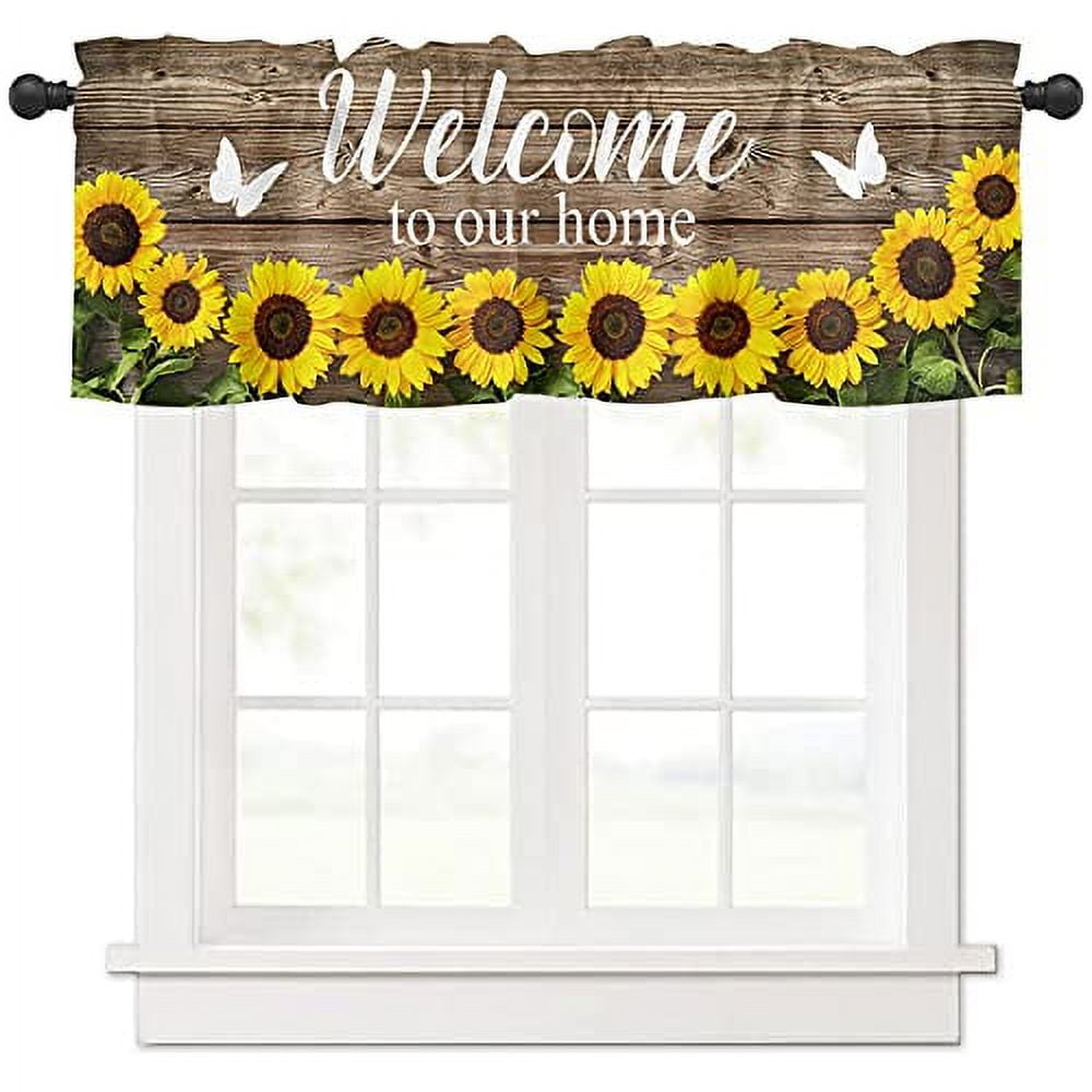 Sunflower Valances Curtain Sunflower Kitchen Windows Valances Rod ...