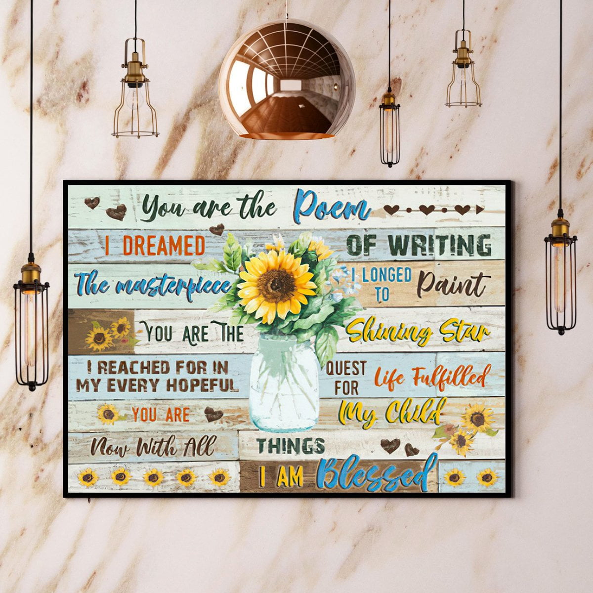 Sunflower Vase You Are The Poem Shining Star Family Love Horizontal ...