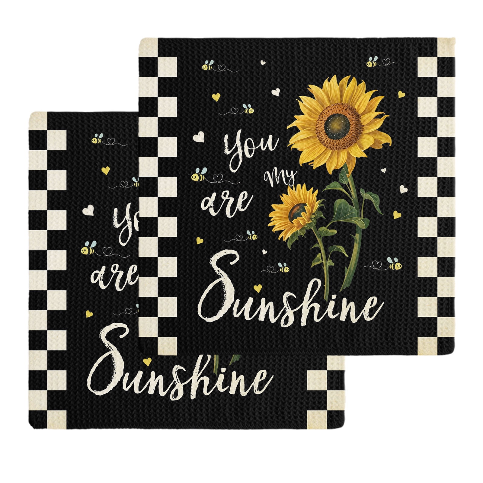 Sunflower Vingra Kitchen Dish Towels for Drying Dishes Set of 2 ...