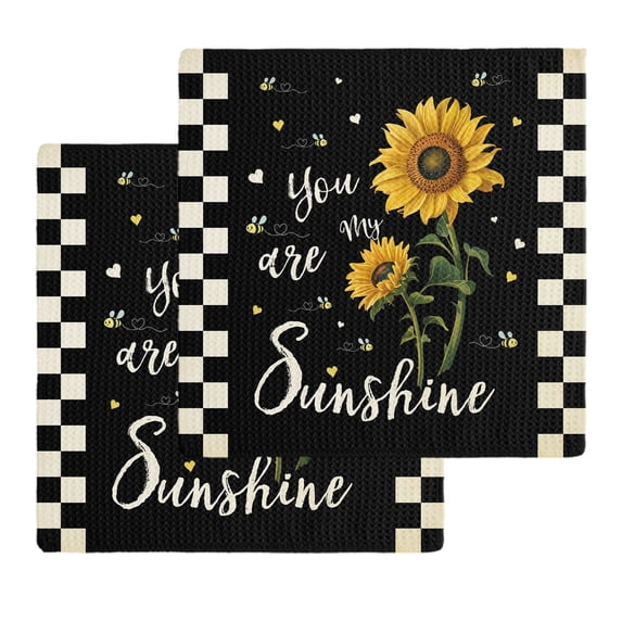 Sunflower Vingra Kitchen Dish Towels for Drying Dishes Set of 2 ...