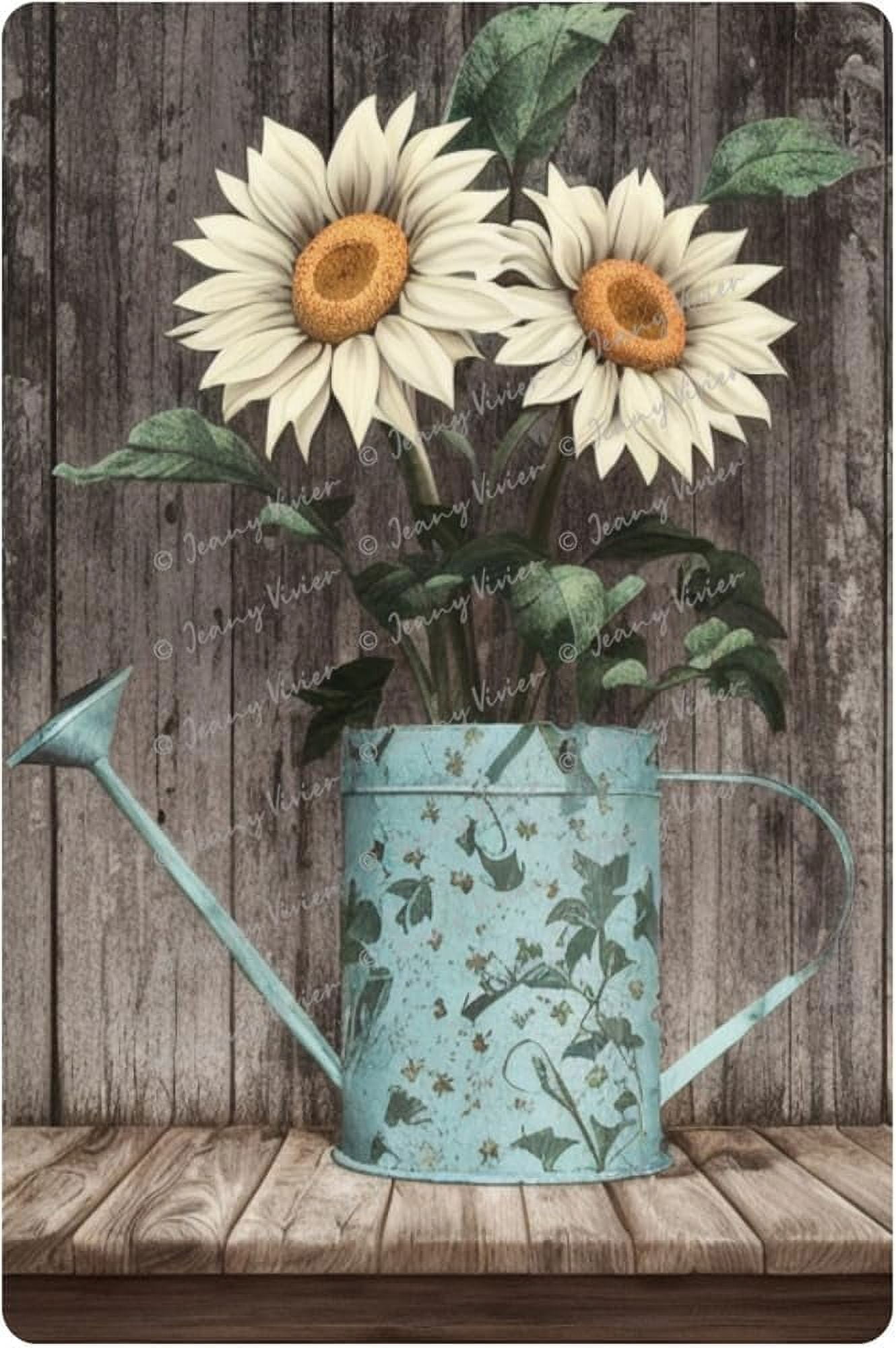 Sunflower Vintage Tin Sign Rustic Farmhouse Sunflowers Wall Art Flowers ...