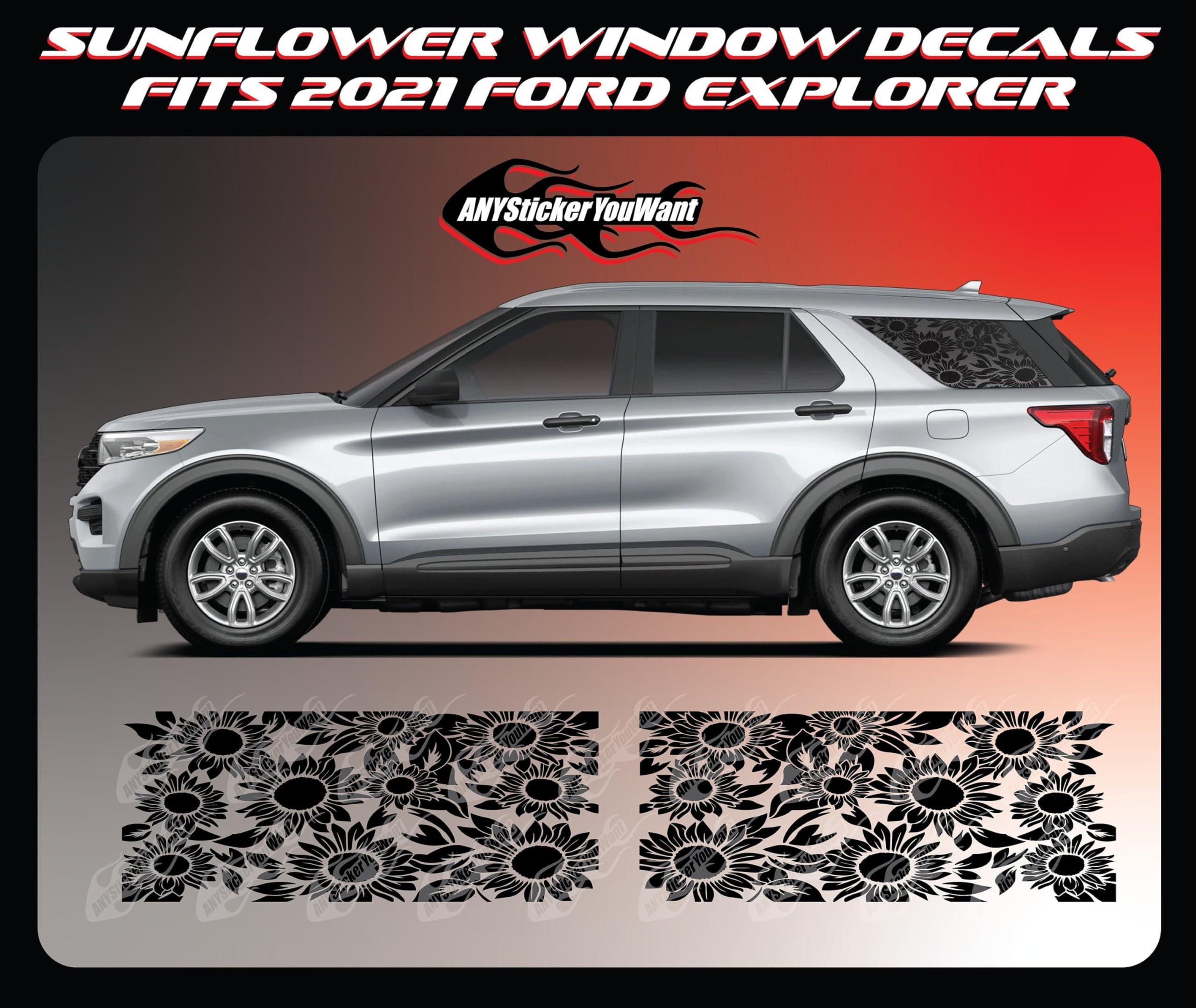 Sunflower Vinyl Decal Window Stickers Compatible with and Fits 2021 ...