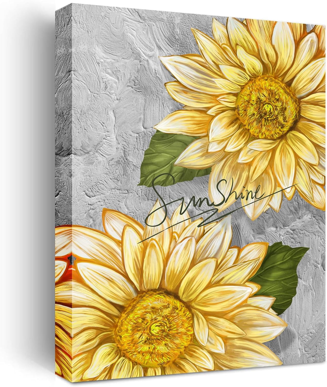 Sunflower Wall Art Bathroom Decor Yellow Flower Canvas Wall Art ...