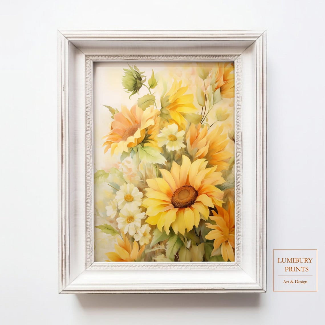 Sunflower Wall Art, Daisy Flower Print, Yellow Floral Decor, Botanical ...