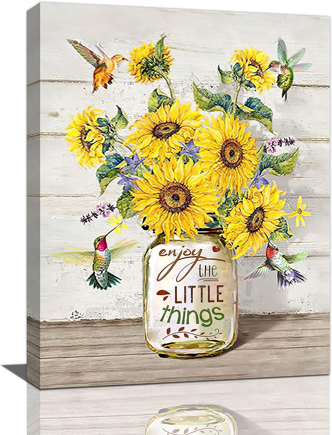 Sunflower Wall Art Farmhouse Sunflower Hummingbird Pictures Wall Decor ...