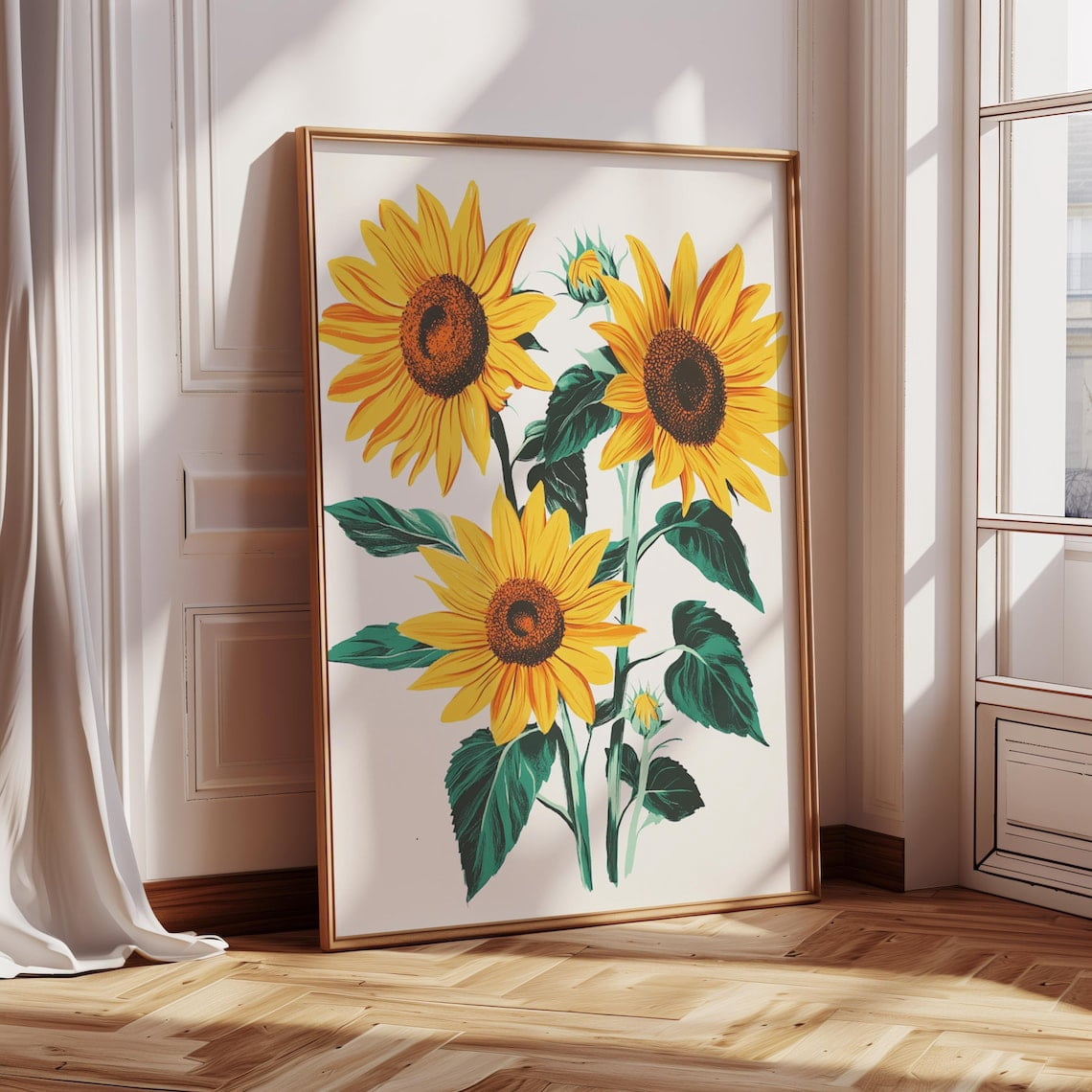 Sunflower Wall Art Flower Poster Colourful Poster Art Kitchen Wall Art ...