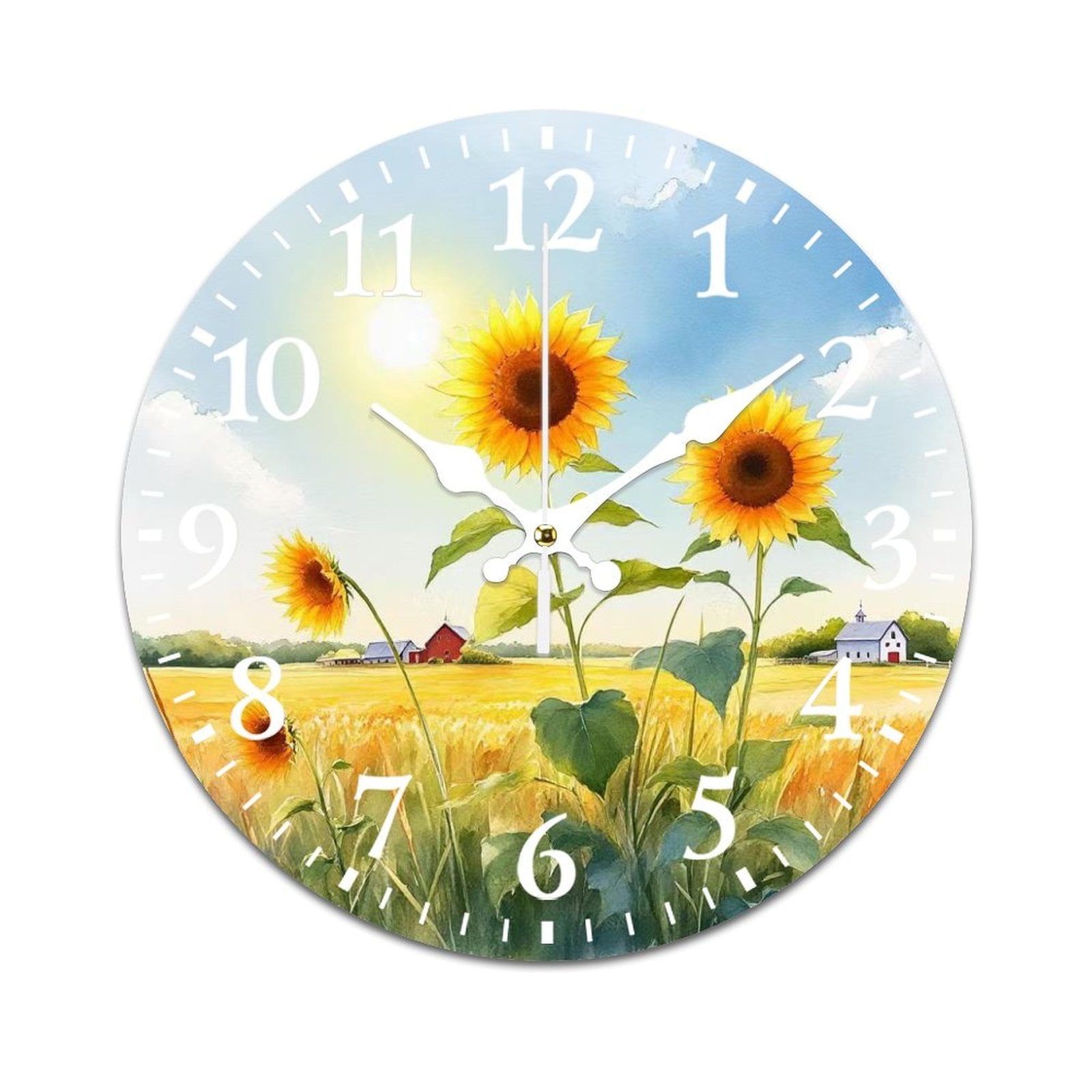 Sunflower Wall Clock Modern Design Clocks Wall Hanging Home Office ...