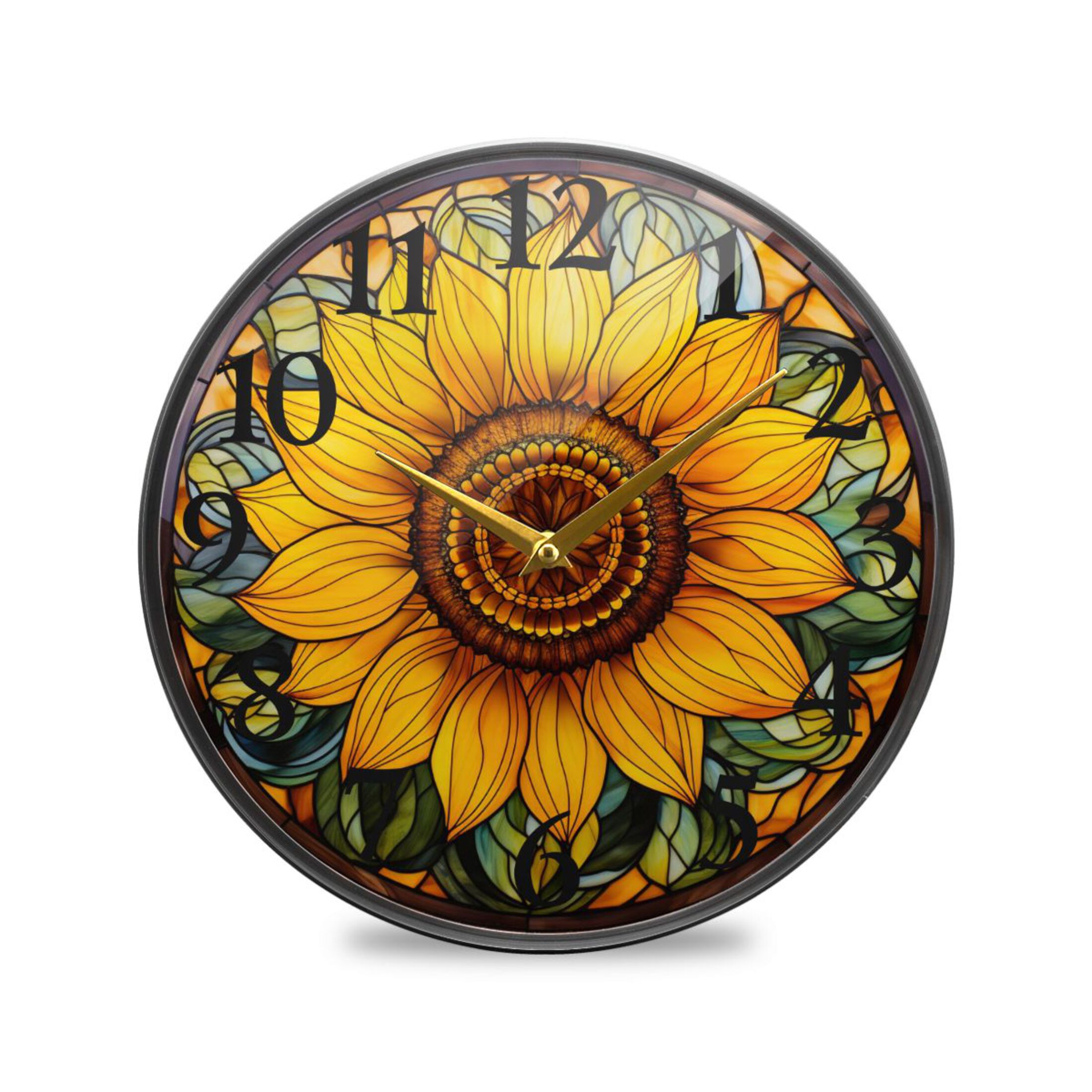 Sunflower Wall Clocks Battery Operated 9.5 Inch Round Clock Acrylic ...