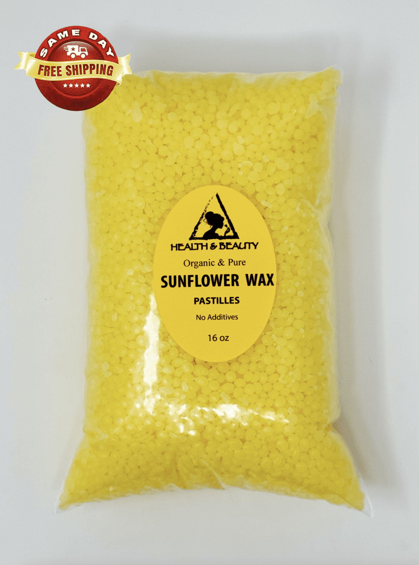 Sunflower Wax Organic Vegan 100% Pure Pastilles Beads 16 oz, 1 lb ...