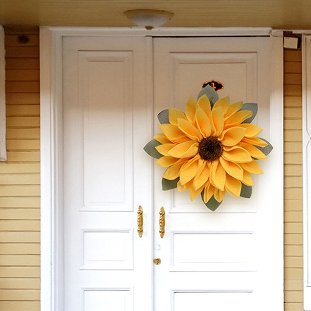 Sunflower Welcome Door Hanger 17 Inch Large Flower Sign Inspirational ...
