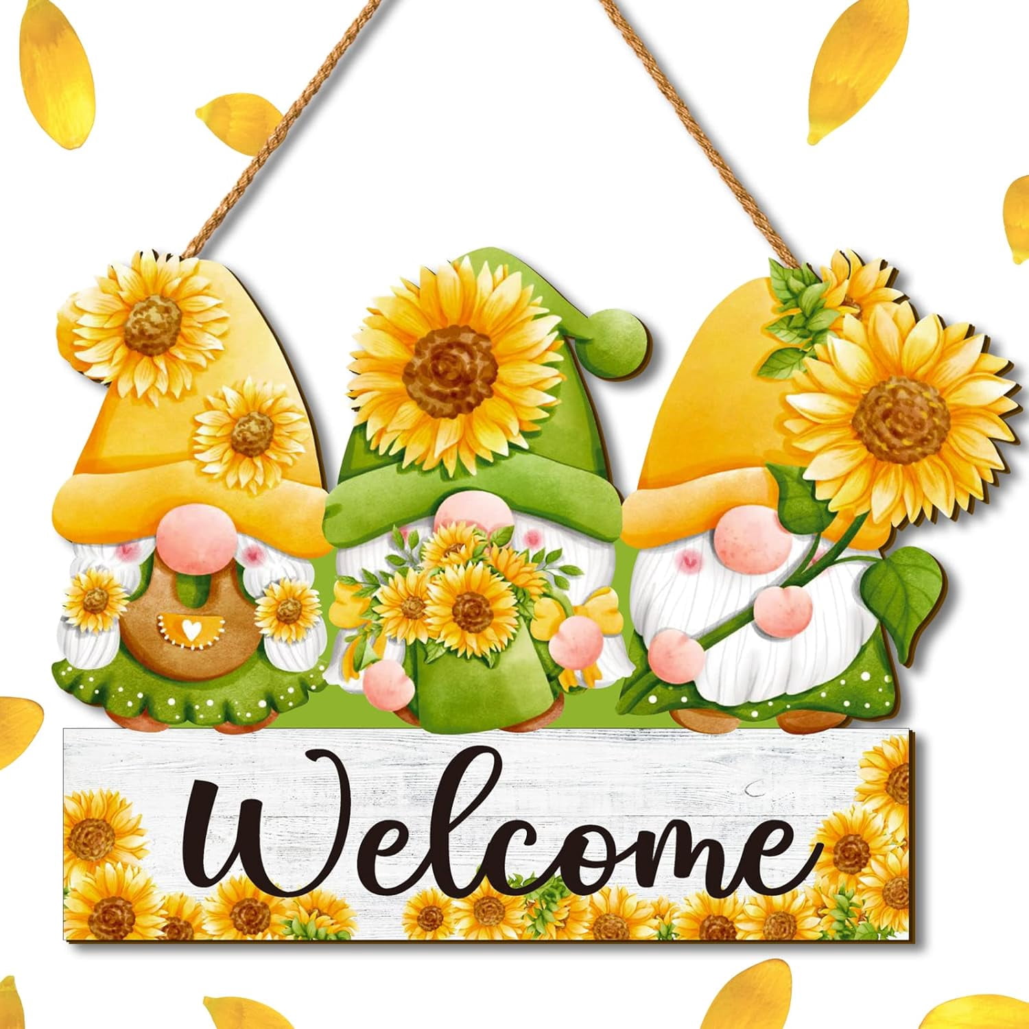 Sunflower Welcome Sign Decor Sunflower Gnome Gnomes Sunflower Decor ...