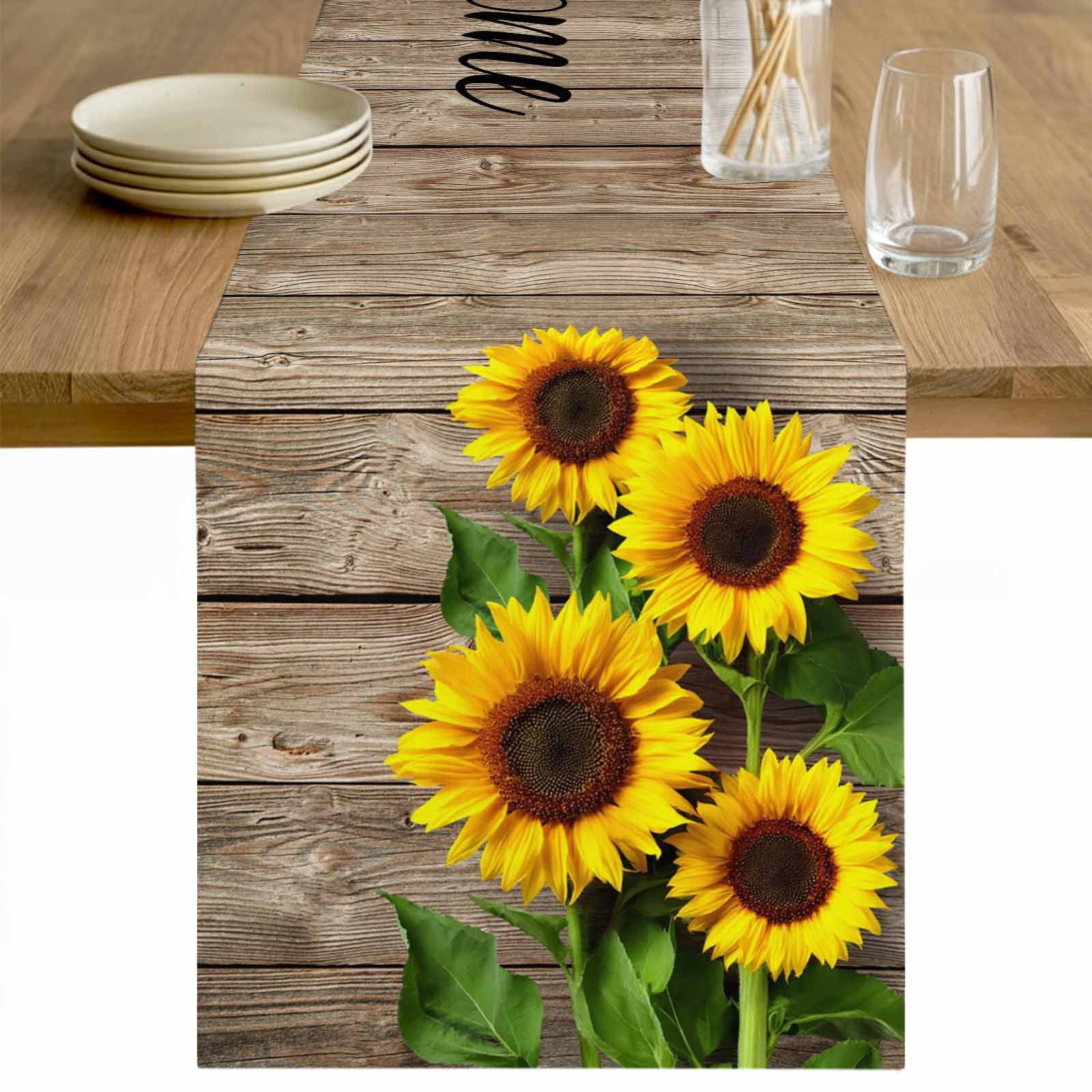 Sunflower Welcome Table Runner 70 Inches Long Farmhouse Dress Scarves ...