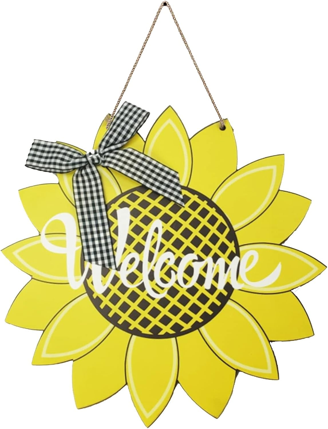 Sunflower Welcome Wood Sign Printed Wood Plaque Sign Plank Rustic ...