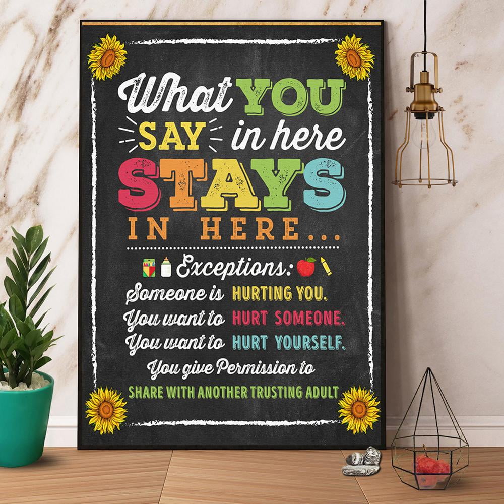 Sunflower What You Say In Here Stays In Here Paper Poster No Frame ...