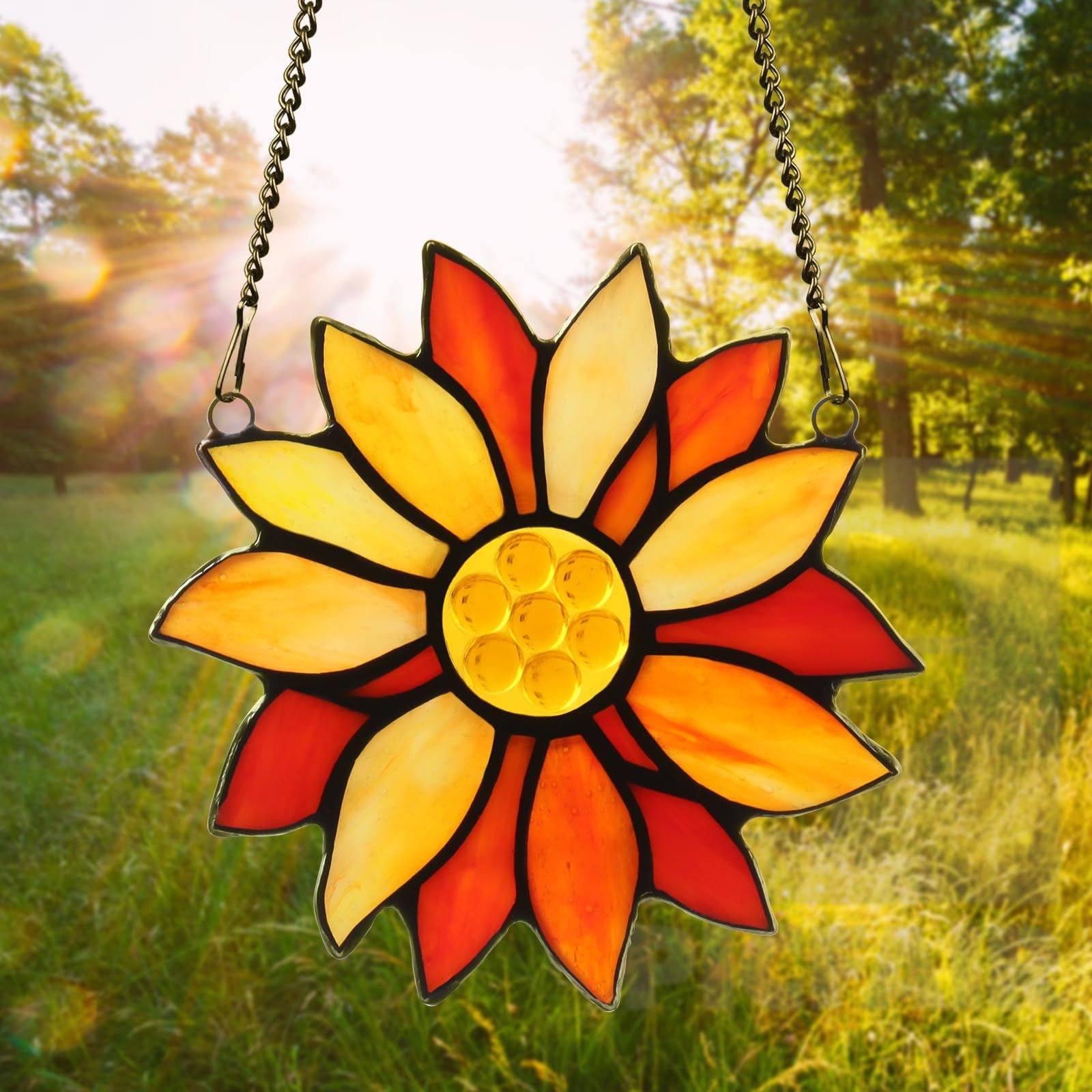 Sunflower Wind Chime Pendant | Outdoor & Indoor Decor | Soothing Melody ...