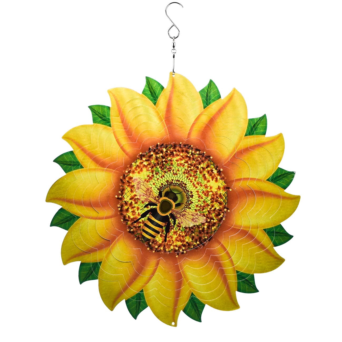 Sunflower Wind Spinner Metal DHF10 Garden Decor Outdoor 3D Steel ...