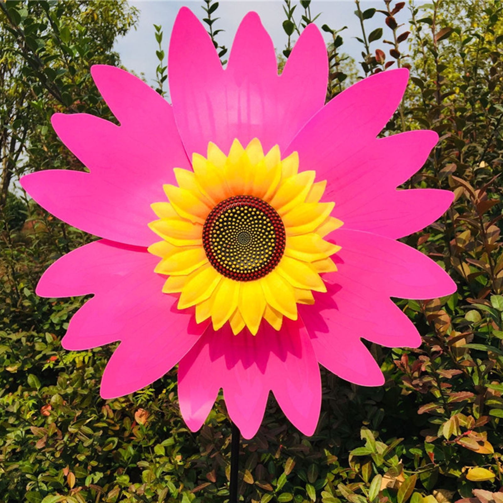 Sunflower Windmill Garden Decor, 36CM Outdoor Wind Spinner with DIY ...