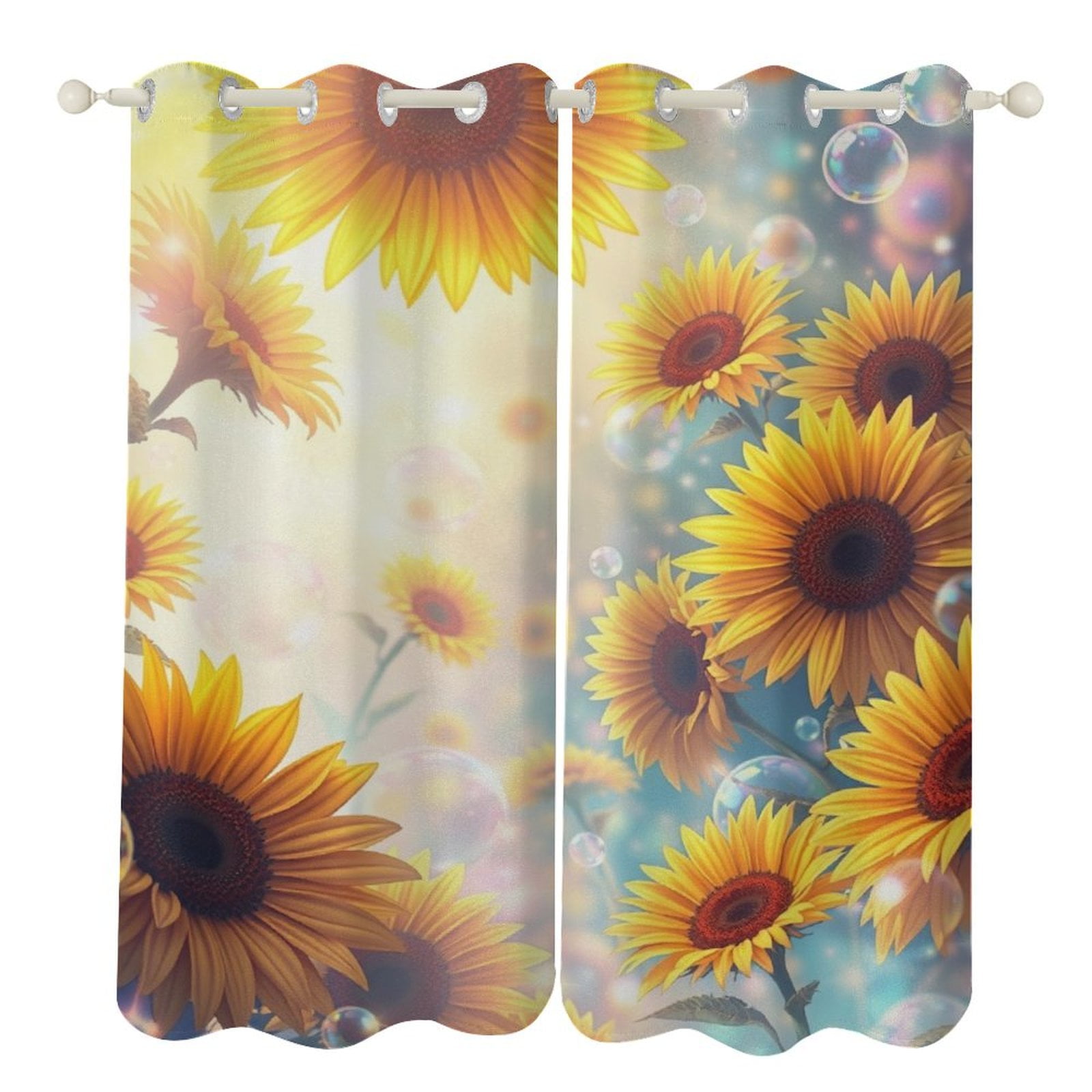 Sunflower Window Curtains For Living Room Bedroom Bathroom Kicthen Door ...
