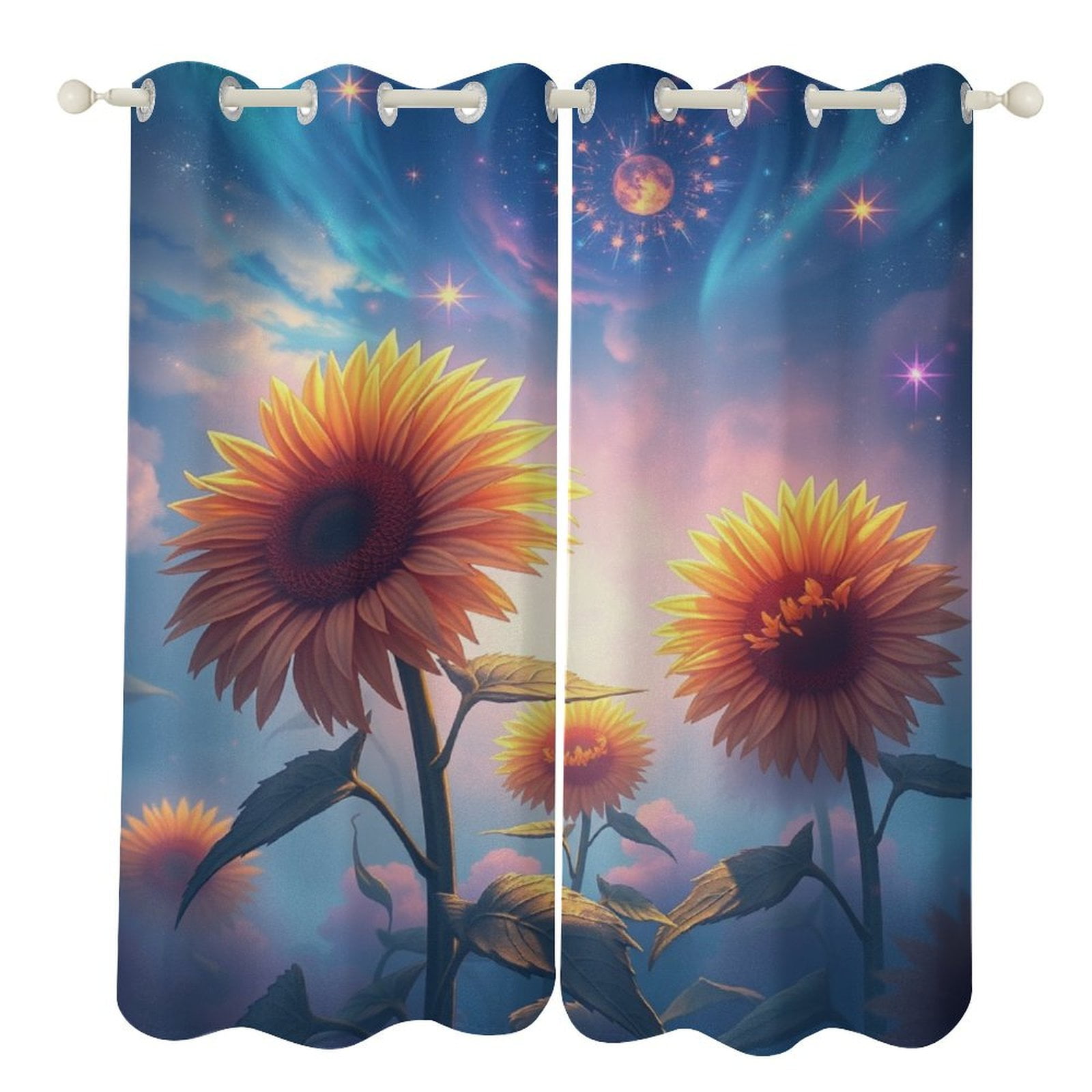Sunflower Window Curtains For Living Room Bedroom Bathroom Kicthen Door ...