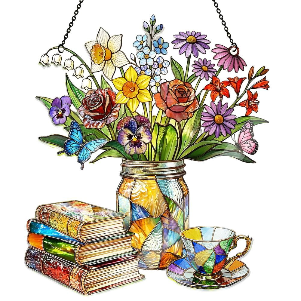 Sunflower Window Light Catcher, Acrylic Suncatcher Pendant for Window ...