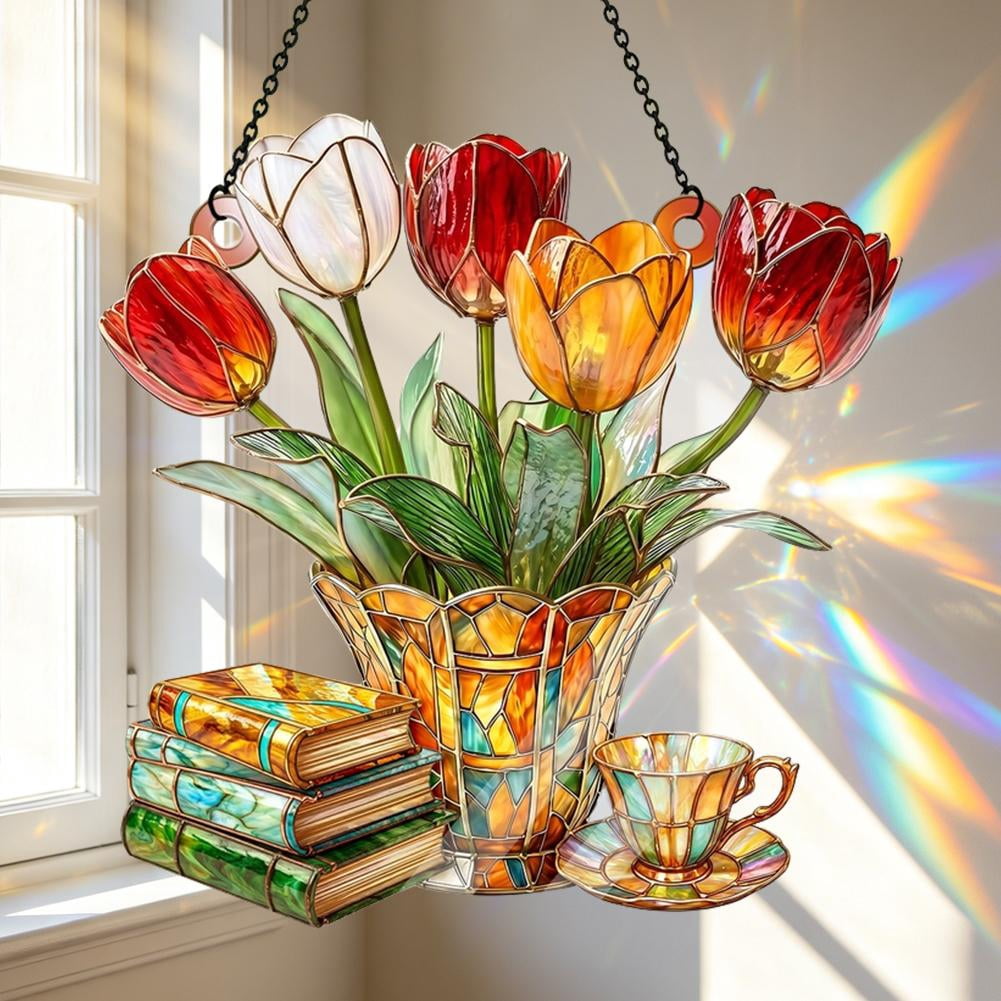 Sunflower Window Light Catcher, Acrylic Suncatcher Pendant for Window ...