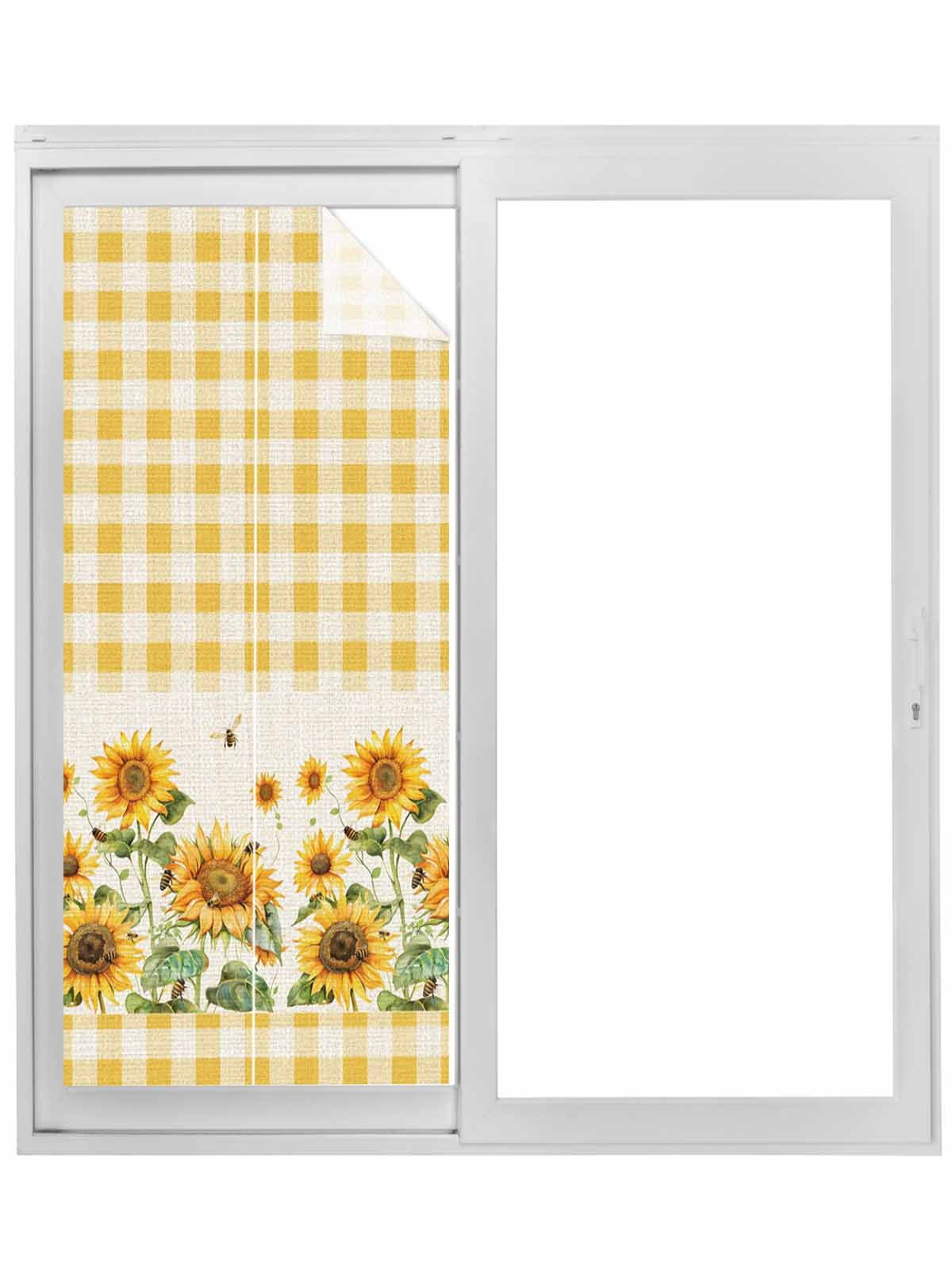 Sunflower Window Privacy Film Stained Glass Window Film Decorative ...