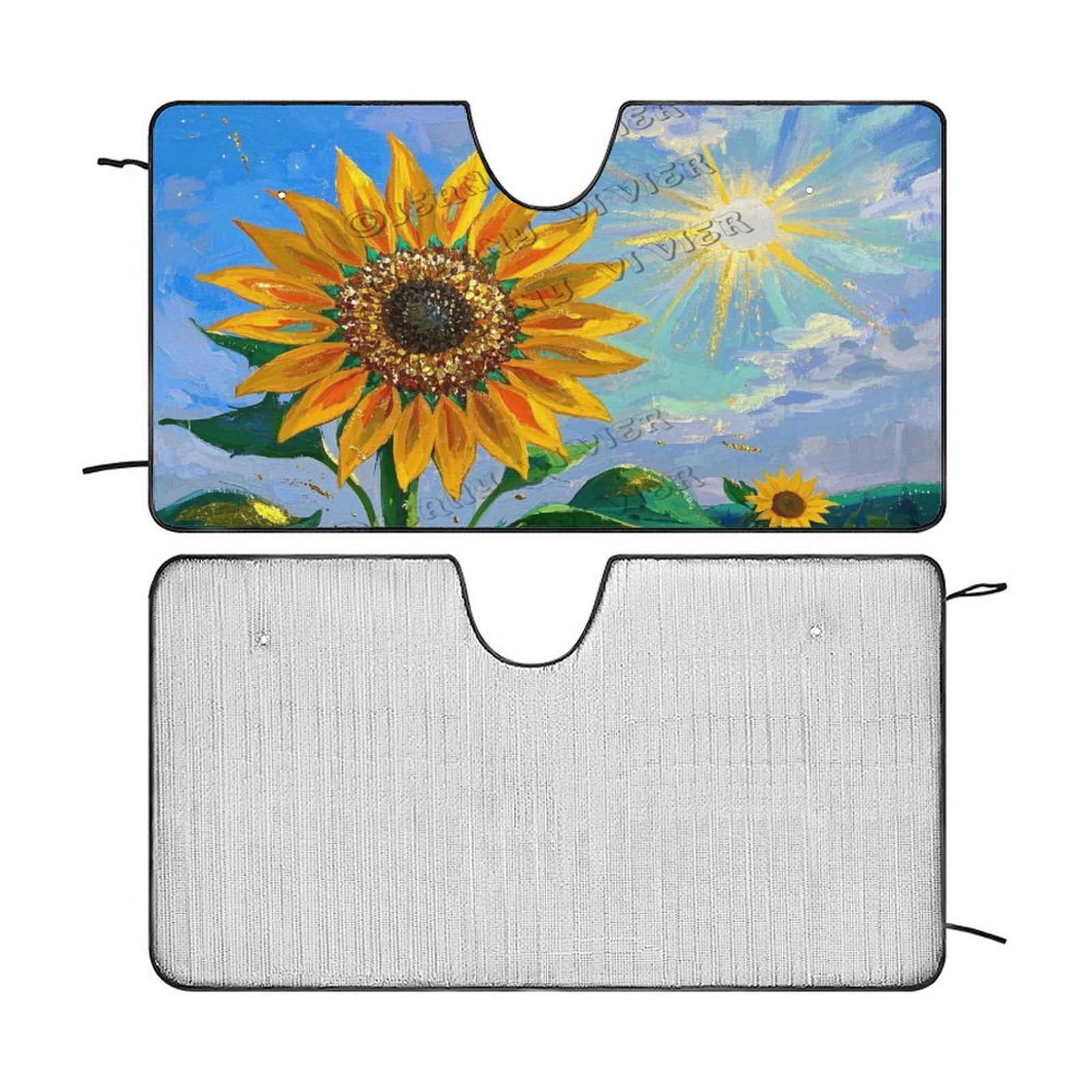 Sunflower Windshield Sunshade Car Foldable UV Ray Reflector Auto Front ...