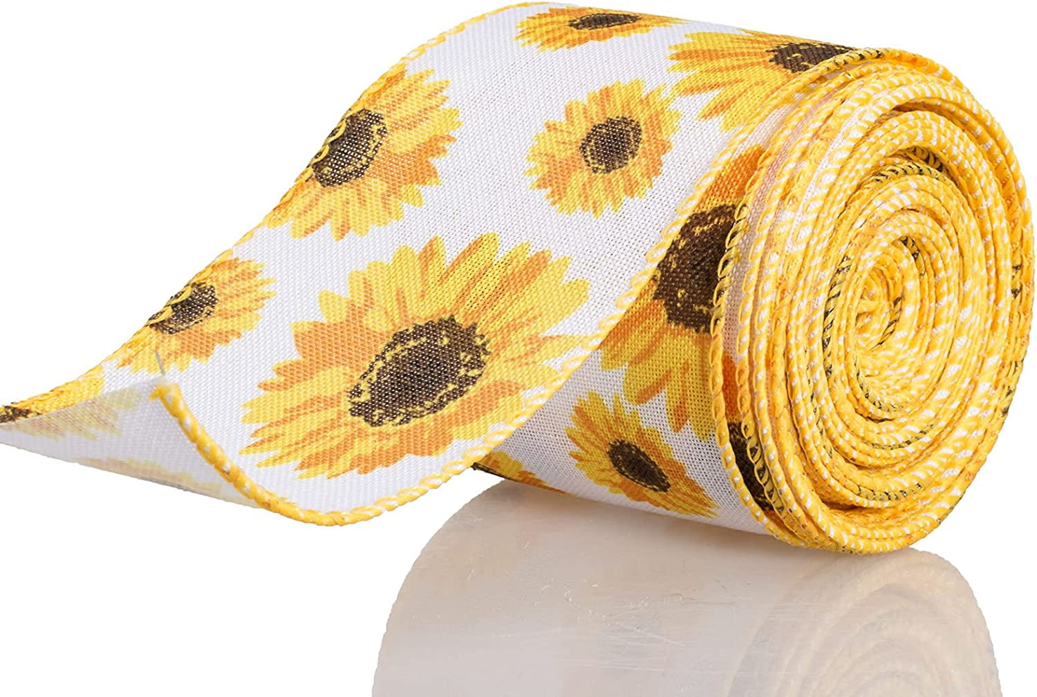 Sunflower Wired Ribbon, Flower Sunflower Ribbon for Spring Summer ...
