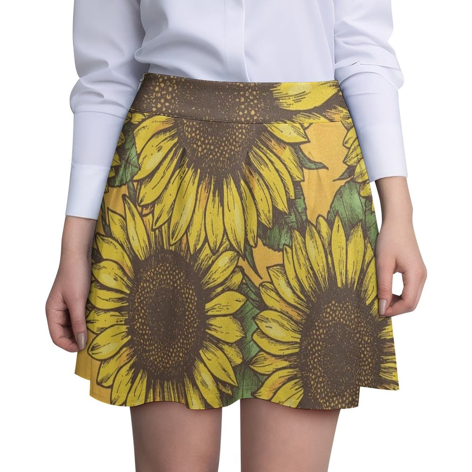 Sunflower Women's Casual Mini Skirt Invisible Zipper Summer Skirts High ...