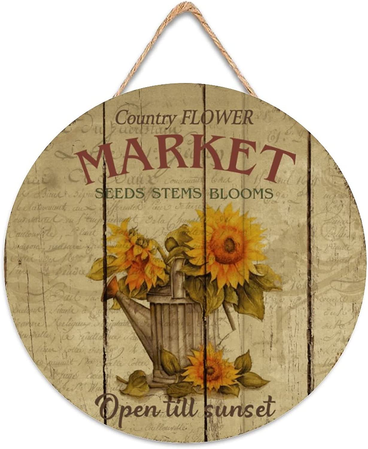 Sunflower Wooden Hanging Sign Country Flower Market Door Sign Plaque ...