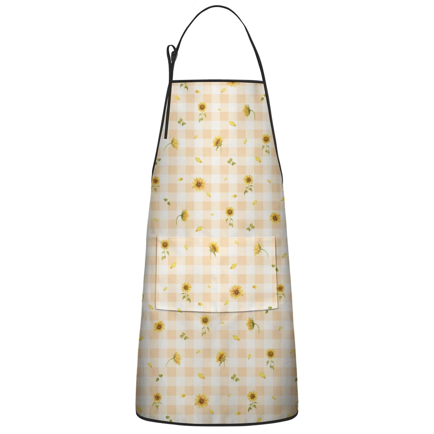 Sunflower Yello Plaid Apron with Pocket Chef Aprons Waterproof Bib ...