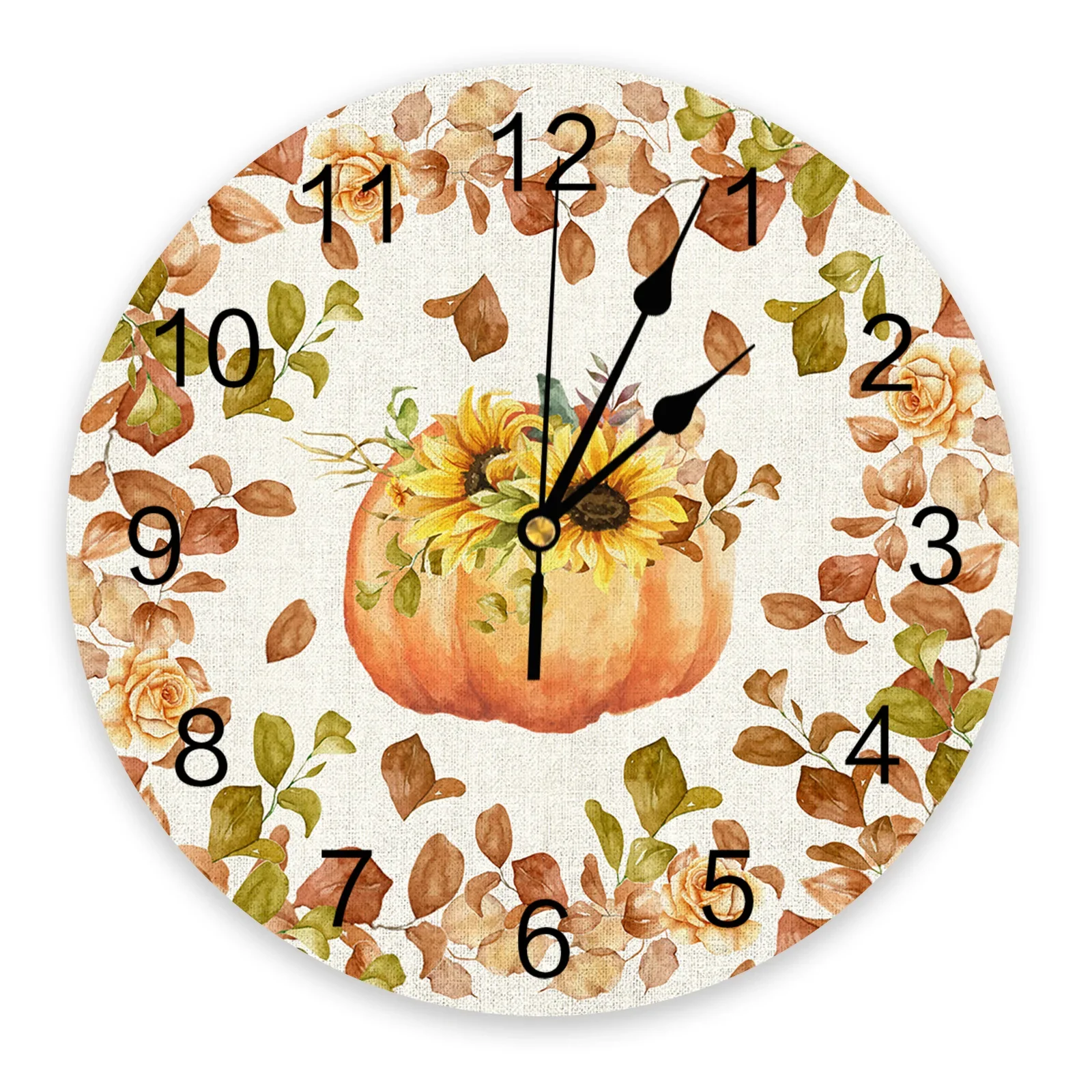 Sunflower Yellow Butterfly Bouquet Large Wall Clock Dinning Restaurant ...