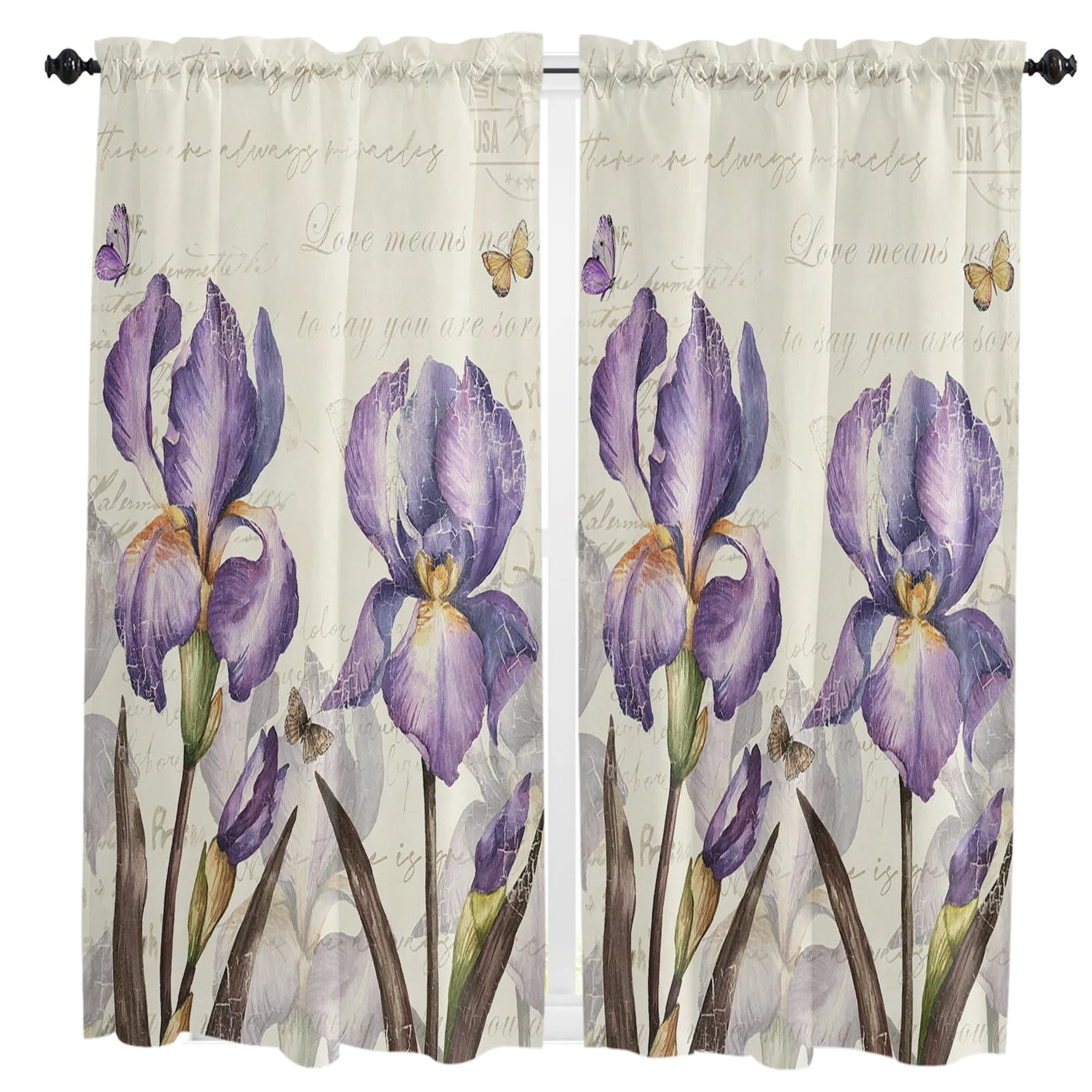 Sunflower Yellow Plaid Small Curtain Rod Pocket Short Curtains Half ...