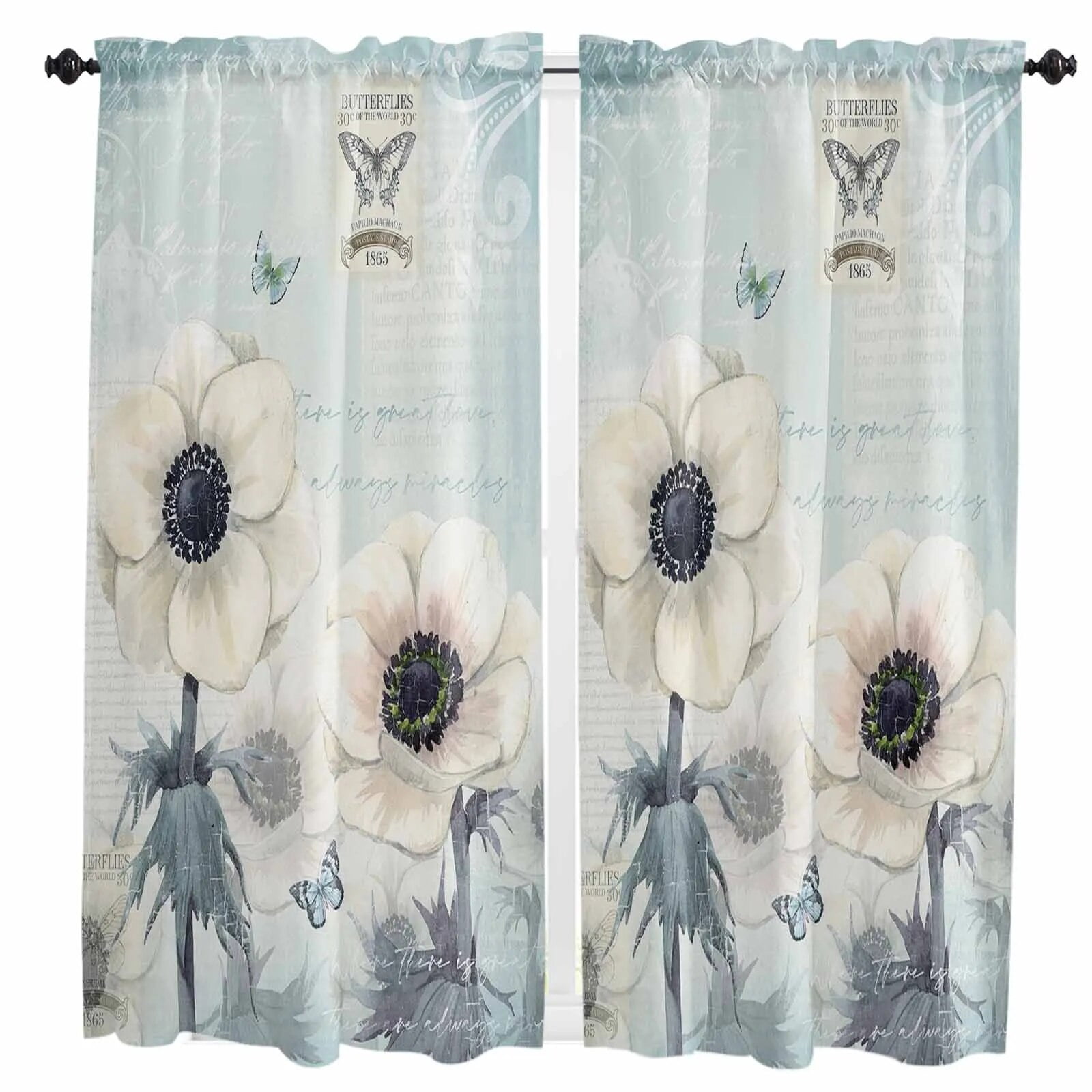 Sunflower Yellow Plaid Small Curtain Rod Pocket Short Curtains Half ...