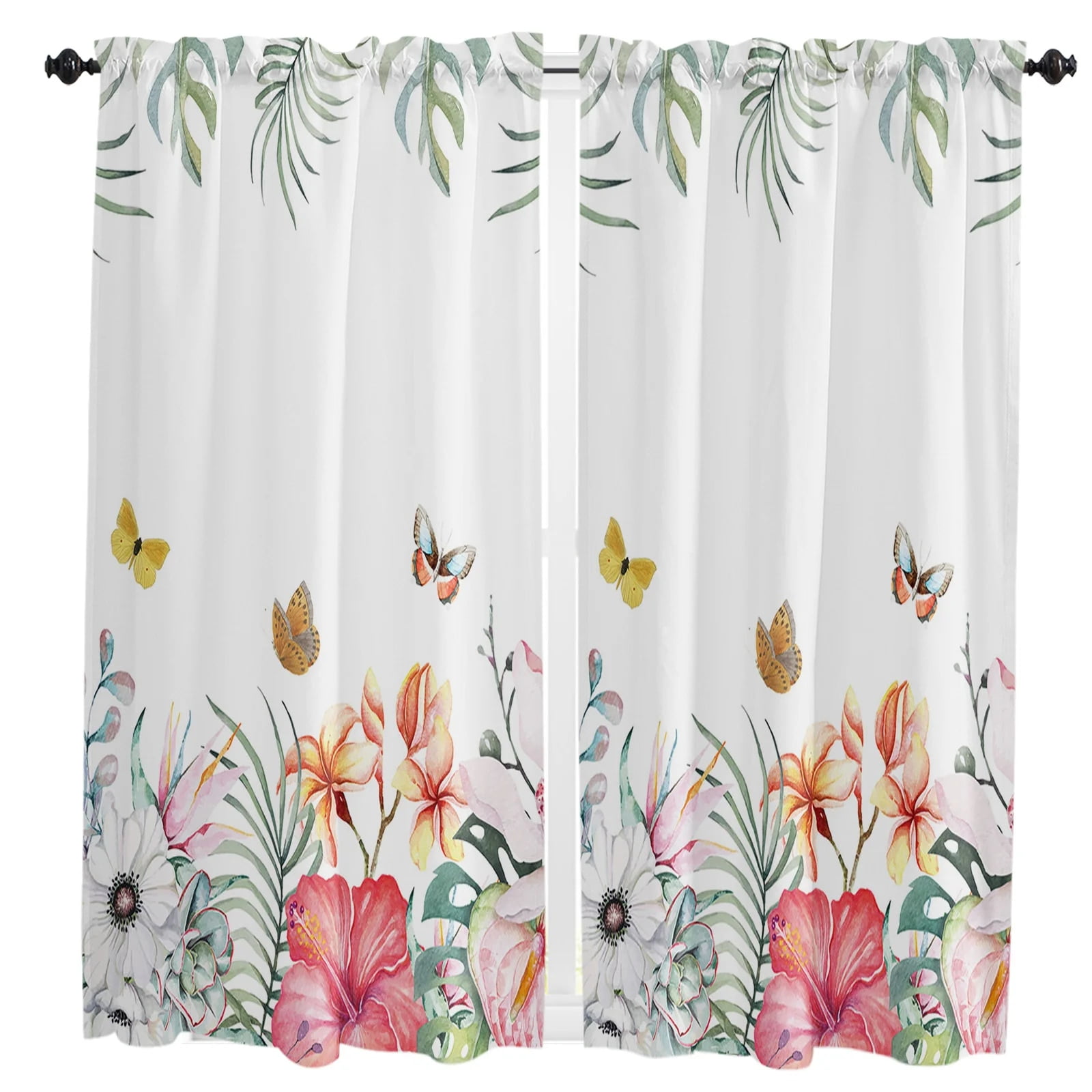 Sunflower Yellow Plaid Small Curtain Rod Pocket Short Curtains Half ...