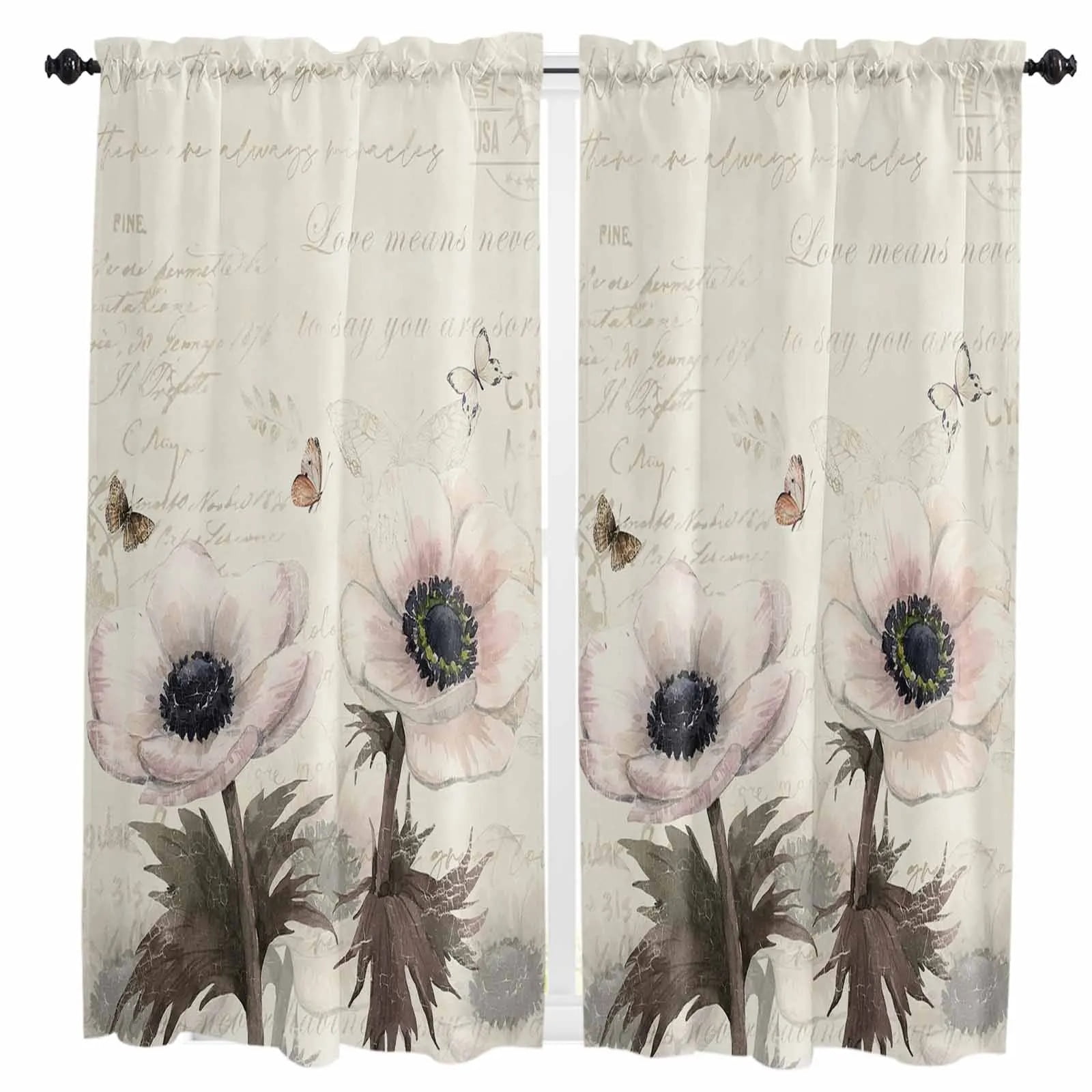 Sunflower Yellow Plaid Small Curtain Rod Pocket Short Curtains Half ...