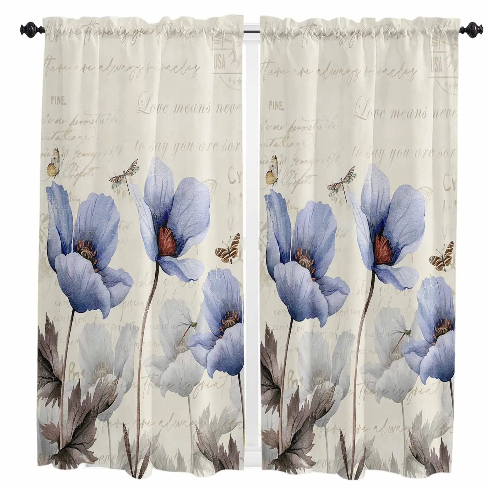 Sunflower Yellow Plaid Small Curtain Rod Pocket Short Curtains Half ...