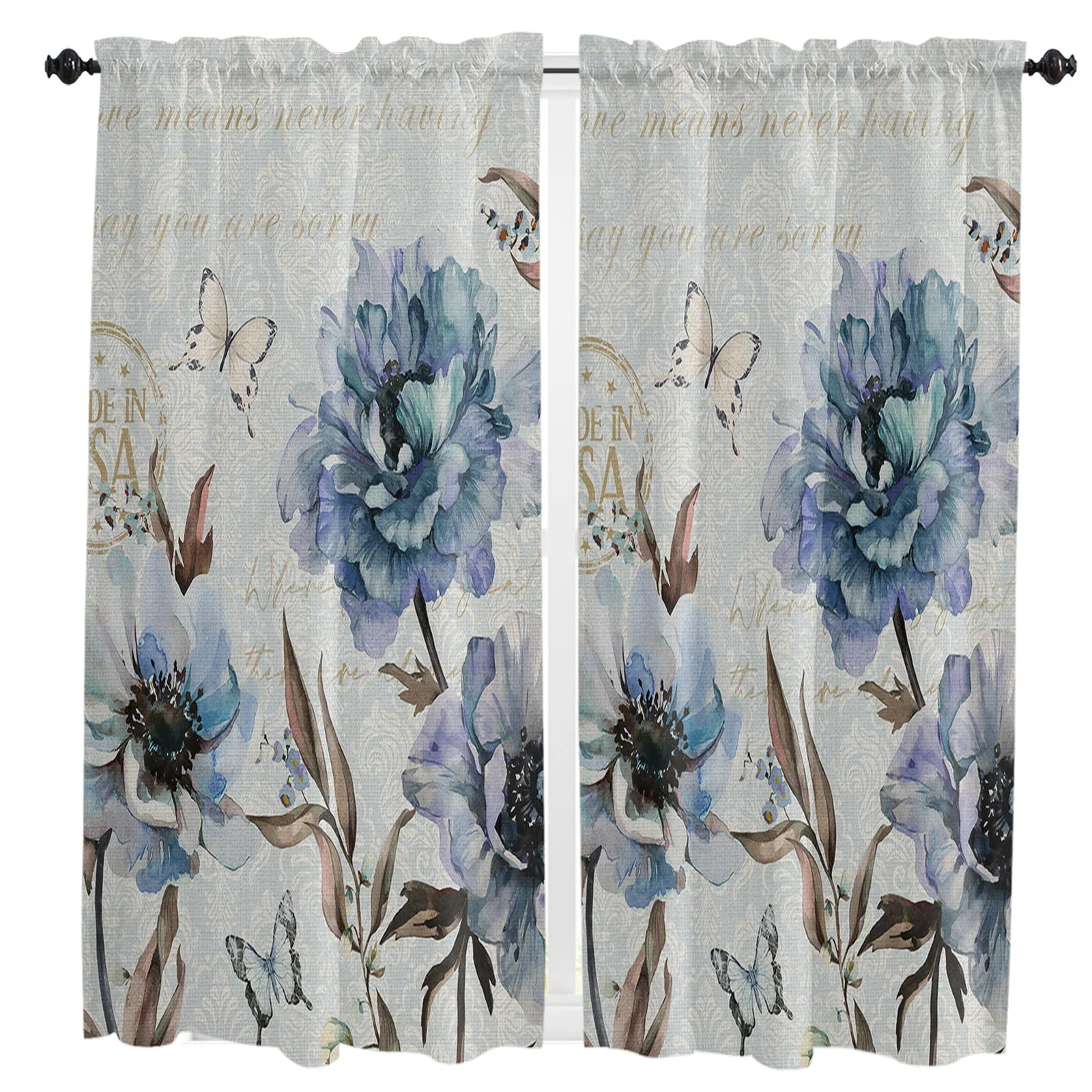 Sunflower Yellow Plaid Small Curtain Rod Pocket Short Curtains Half ...