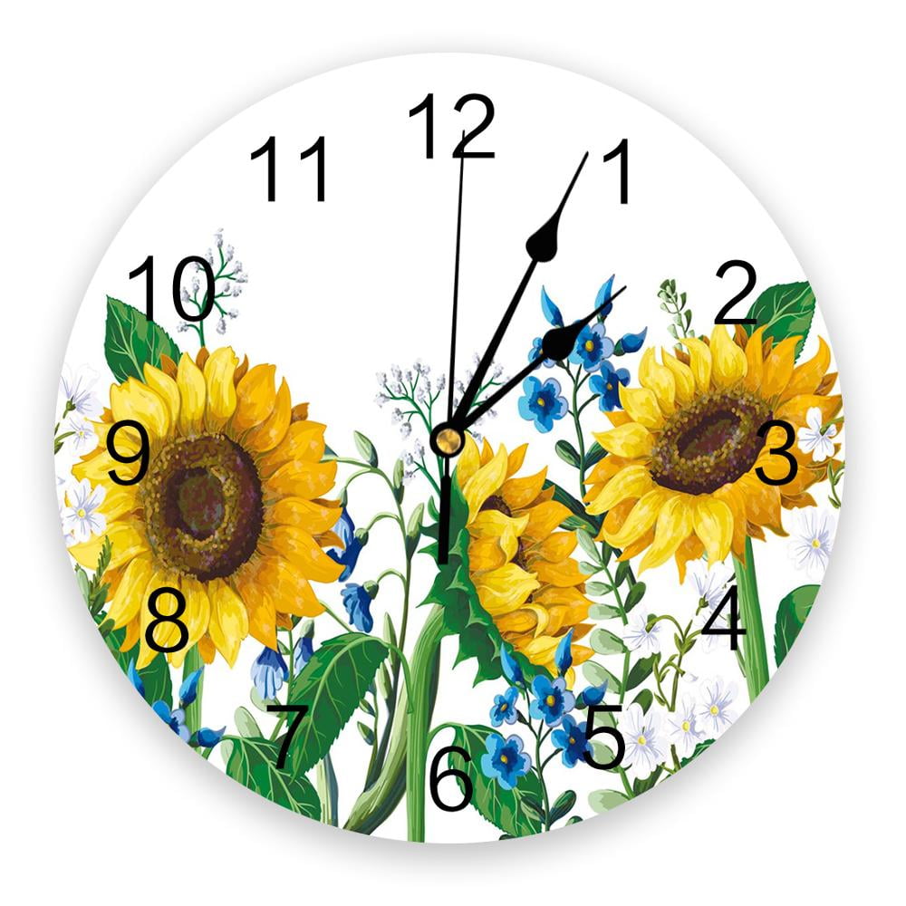 Sunflower You Are My Sunshine Printed PVC Wall Clock Modern Design Home ...