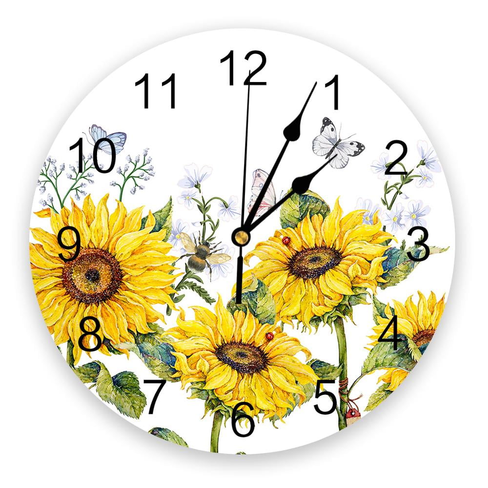 Sunflower You Are My Sunshine Printed PVC Wall Clock Modern Design Home ...