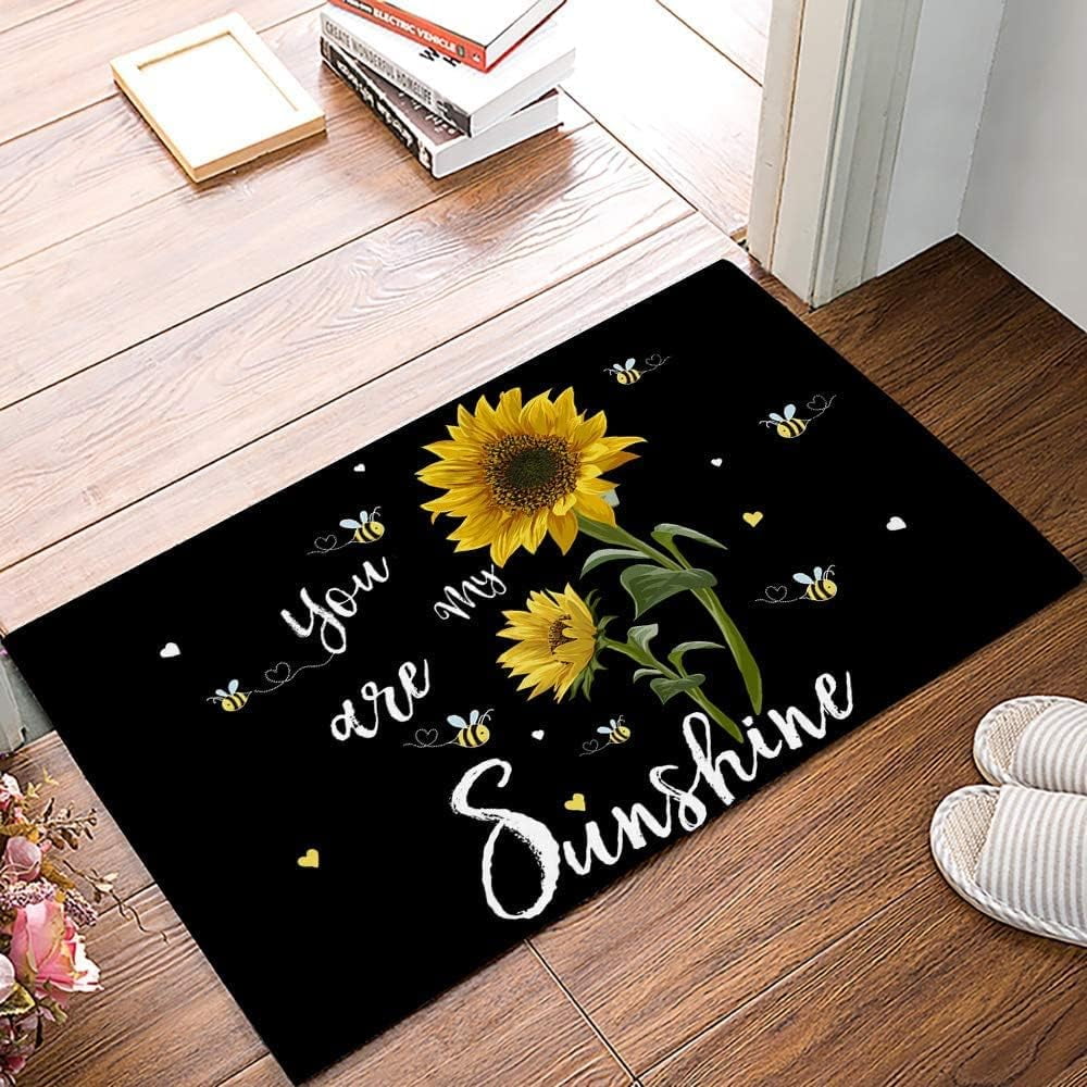 Sunflower You are My Sunshine Non Slip Rubber Backed Entryway Rugs for ...