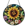 Sunflower and Bee Acrylic Faux Stained Glass Suncatcher – Window Decor ...