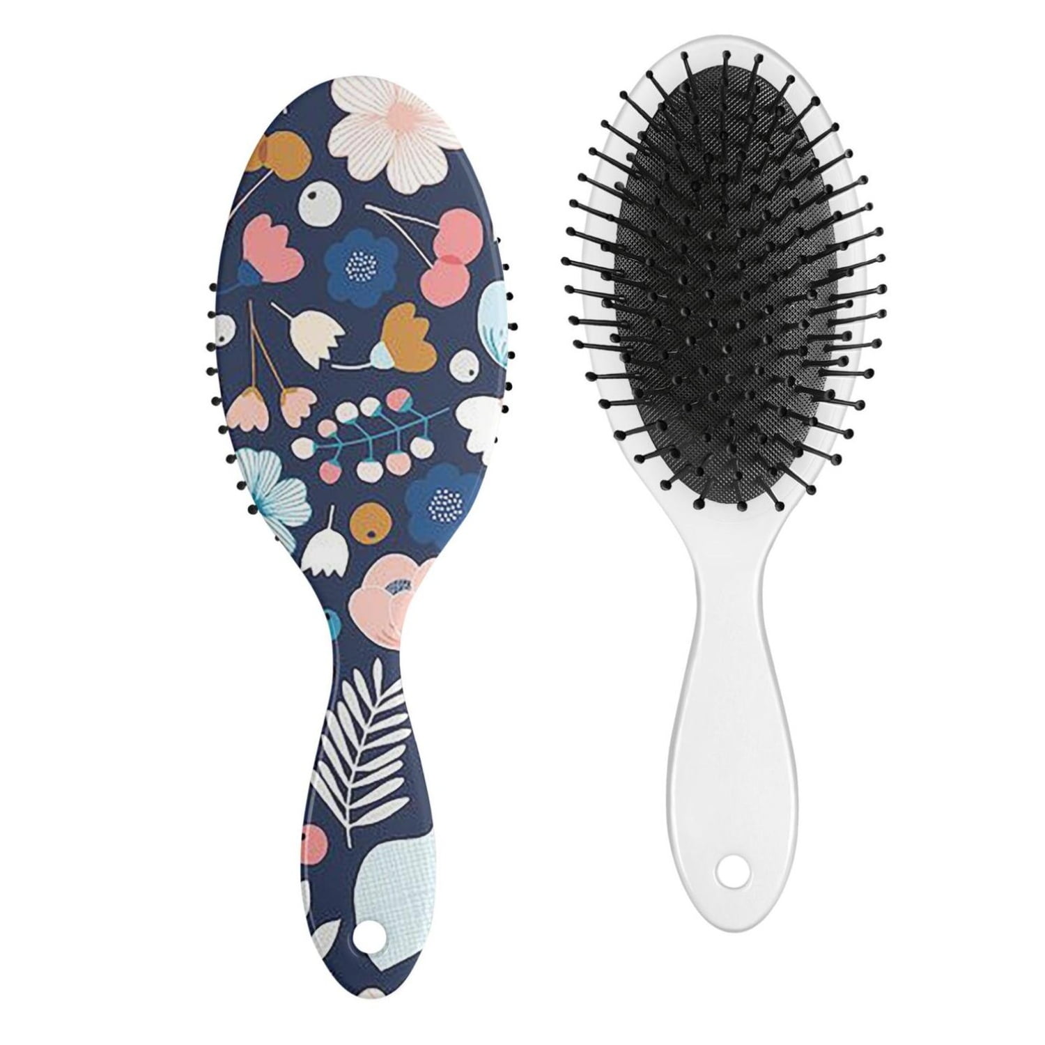 Sunflower and Daisy Hair Brush, Vintage Botanical Print Detangling ...