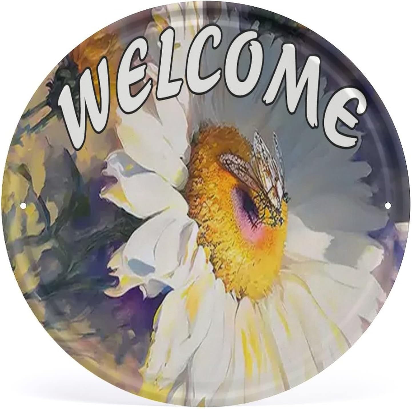 Sunflower bee decor Mother's day Vintage 6" Round Metal Tin Sign Rustic ...