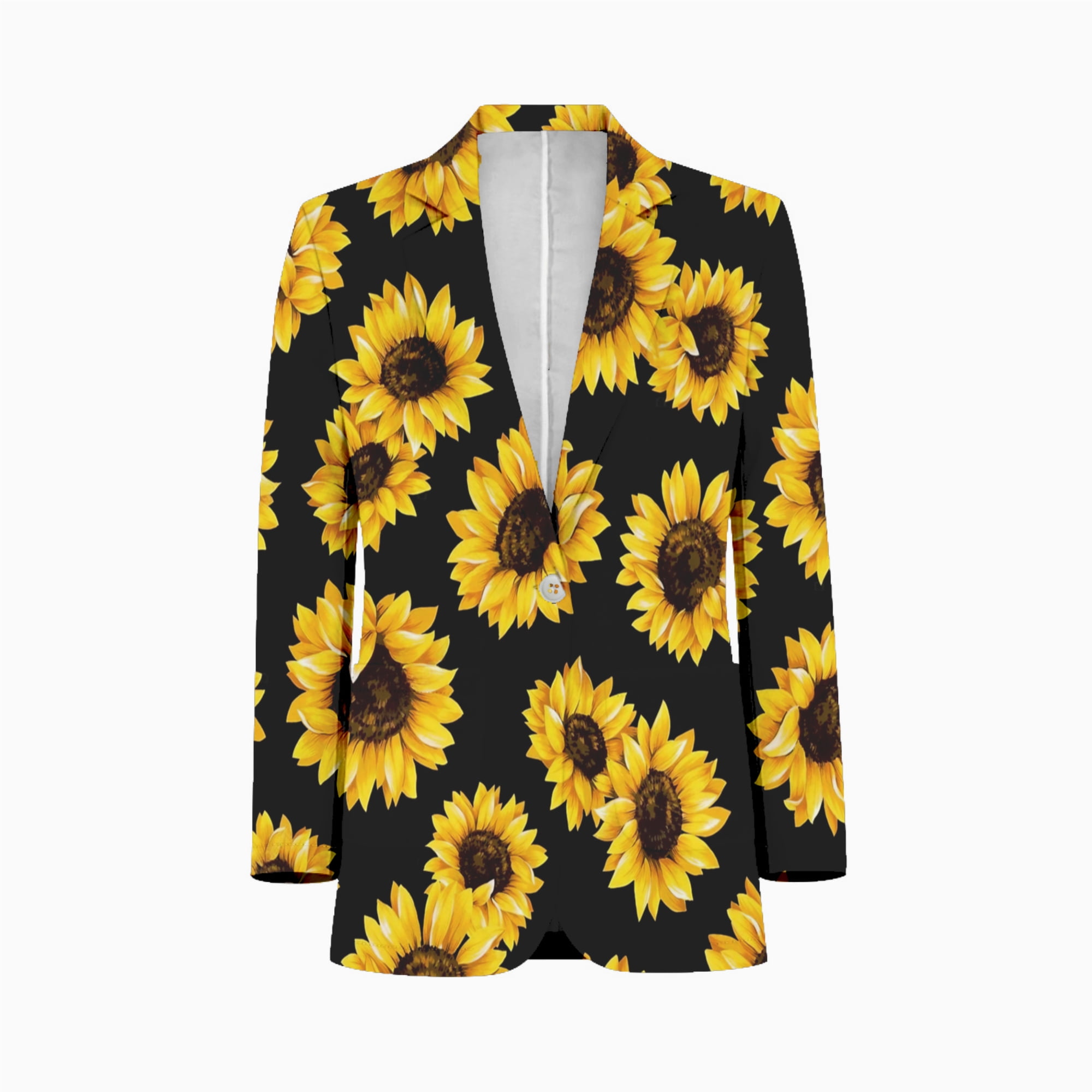 Sunflower black background Mens Suits Shawl Collar Slim Fit Suit Mens Groom Jacket Tuxedos for ...