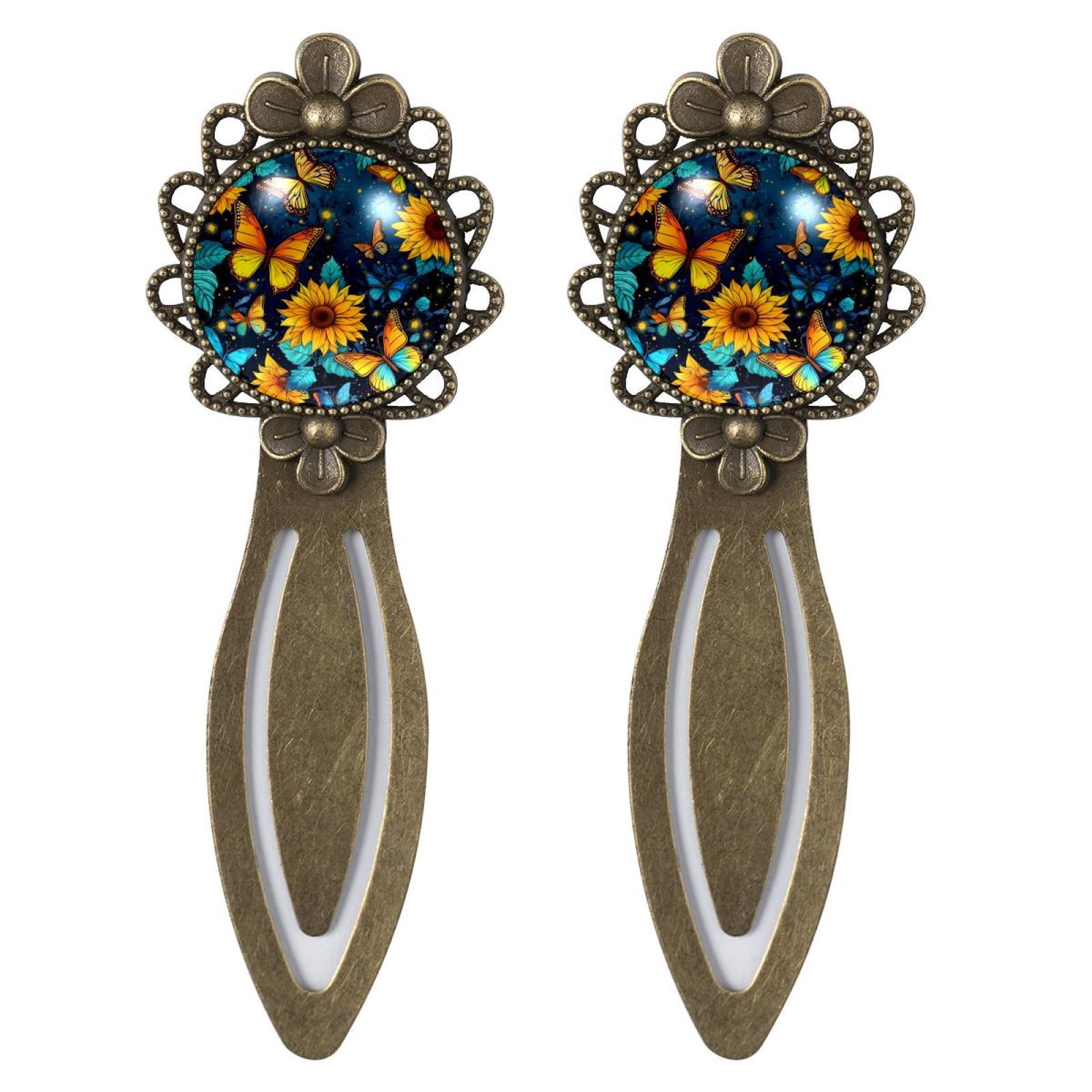 Sunflower butterfly Vintage Copper-Colored Lace Bookmarks: Set of 2 ...