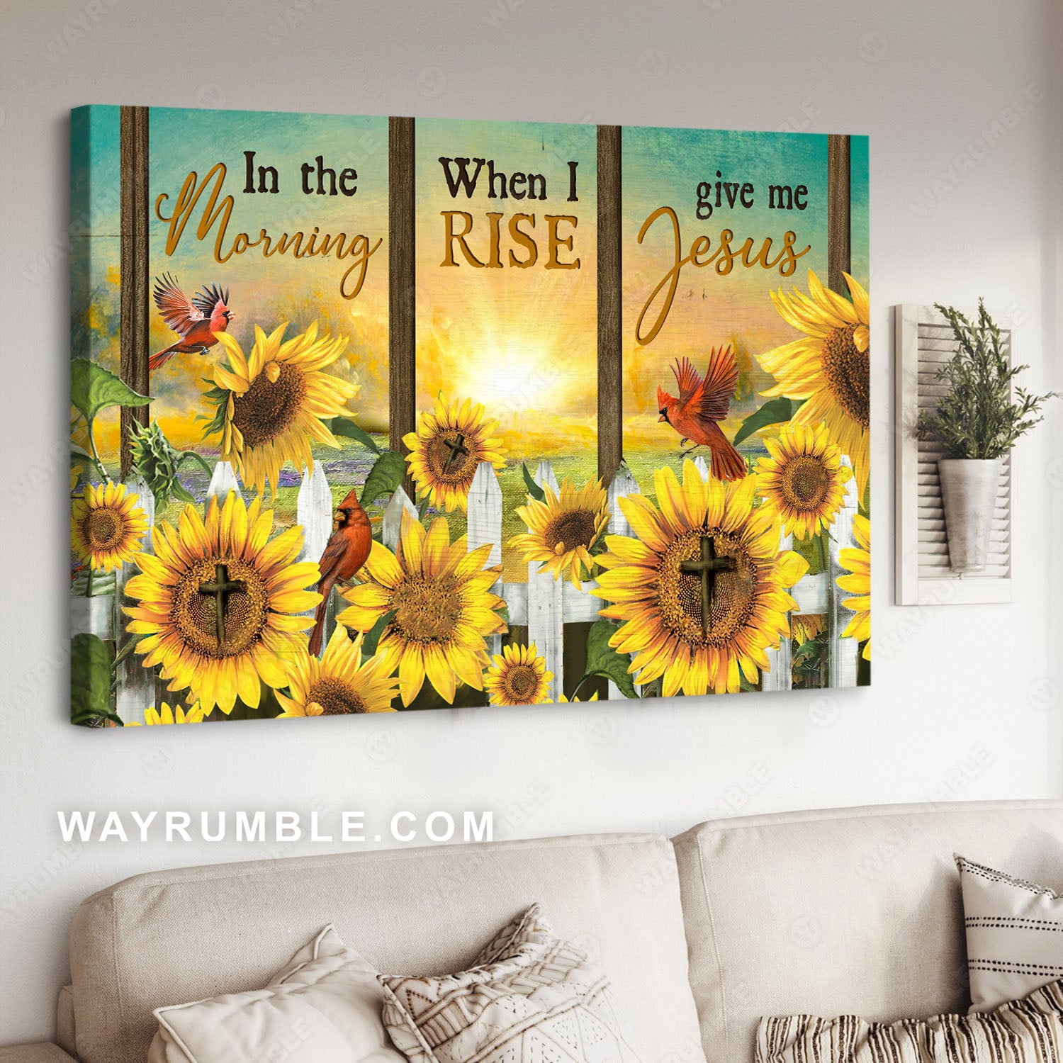 Sunflower garden, Jesus cross, Red cardinals, Sunrise view, Give me ...