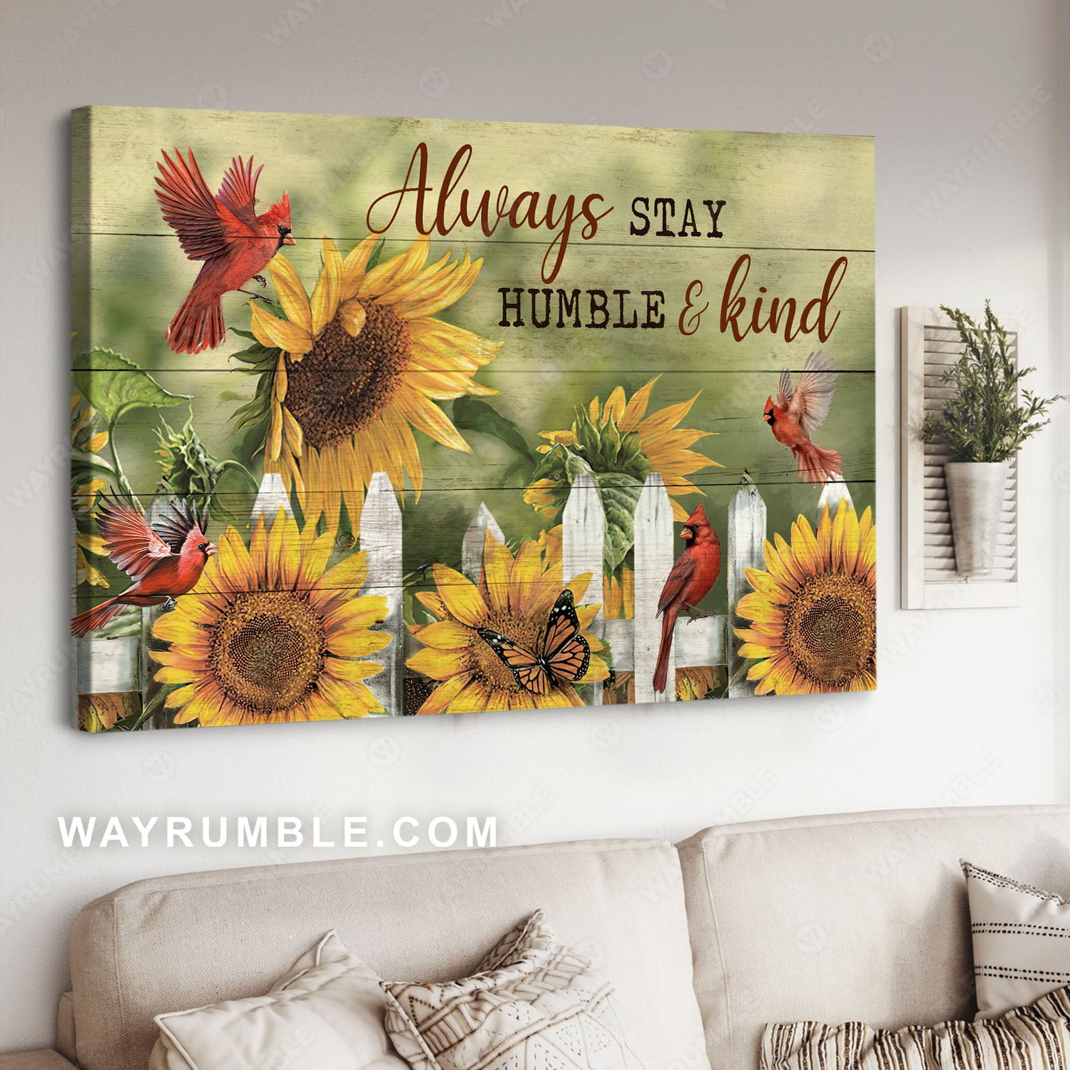 Sunflower garden, Red cardinal, Always stay humble and kind- Jesus ...