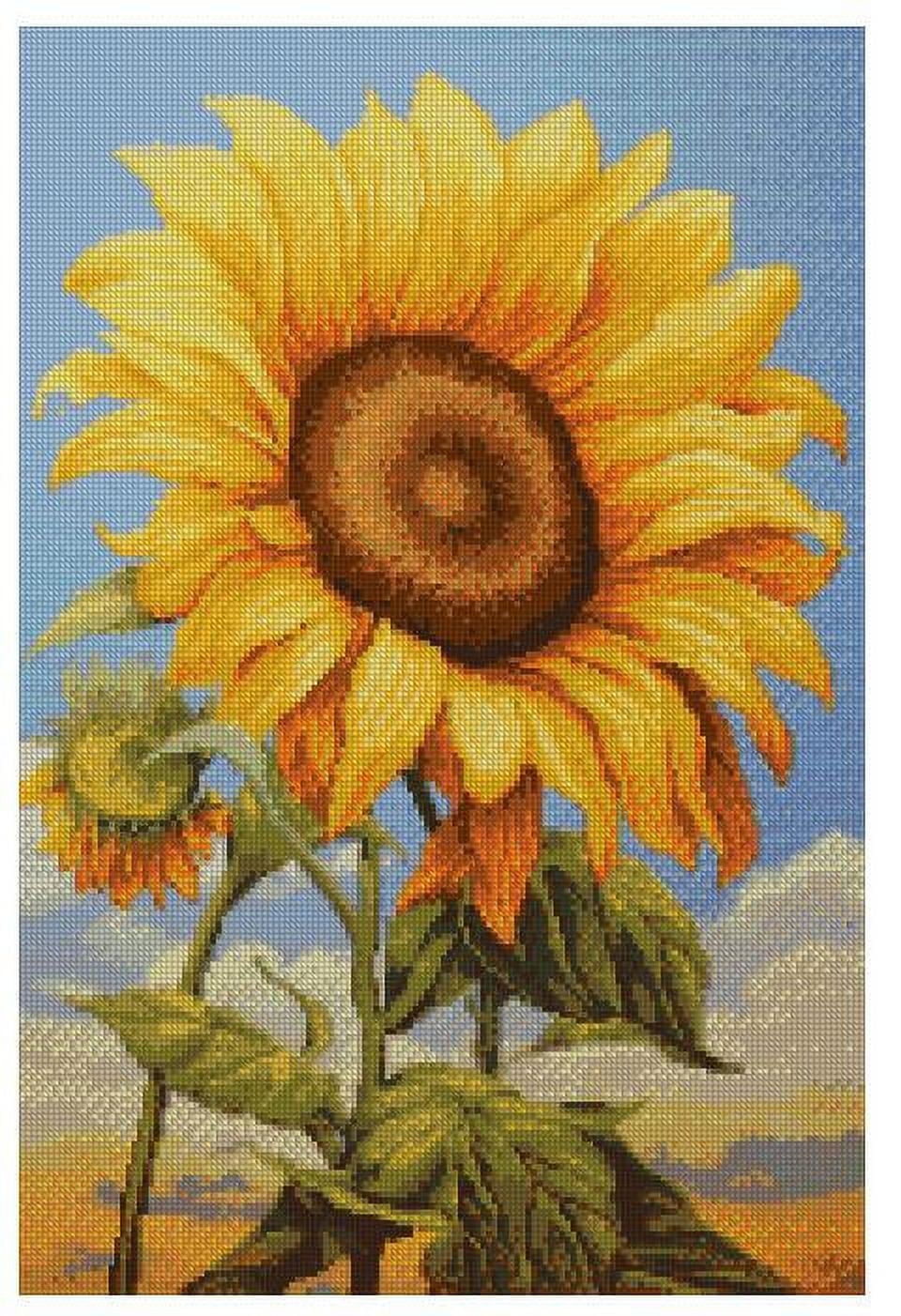 Sunflower in Sunshine Cross Stitch Kits, 14ct Cotton, 150x220stitch ...