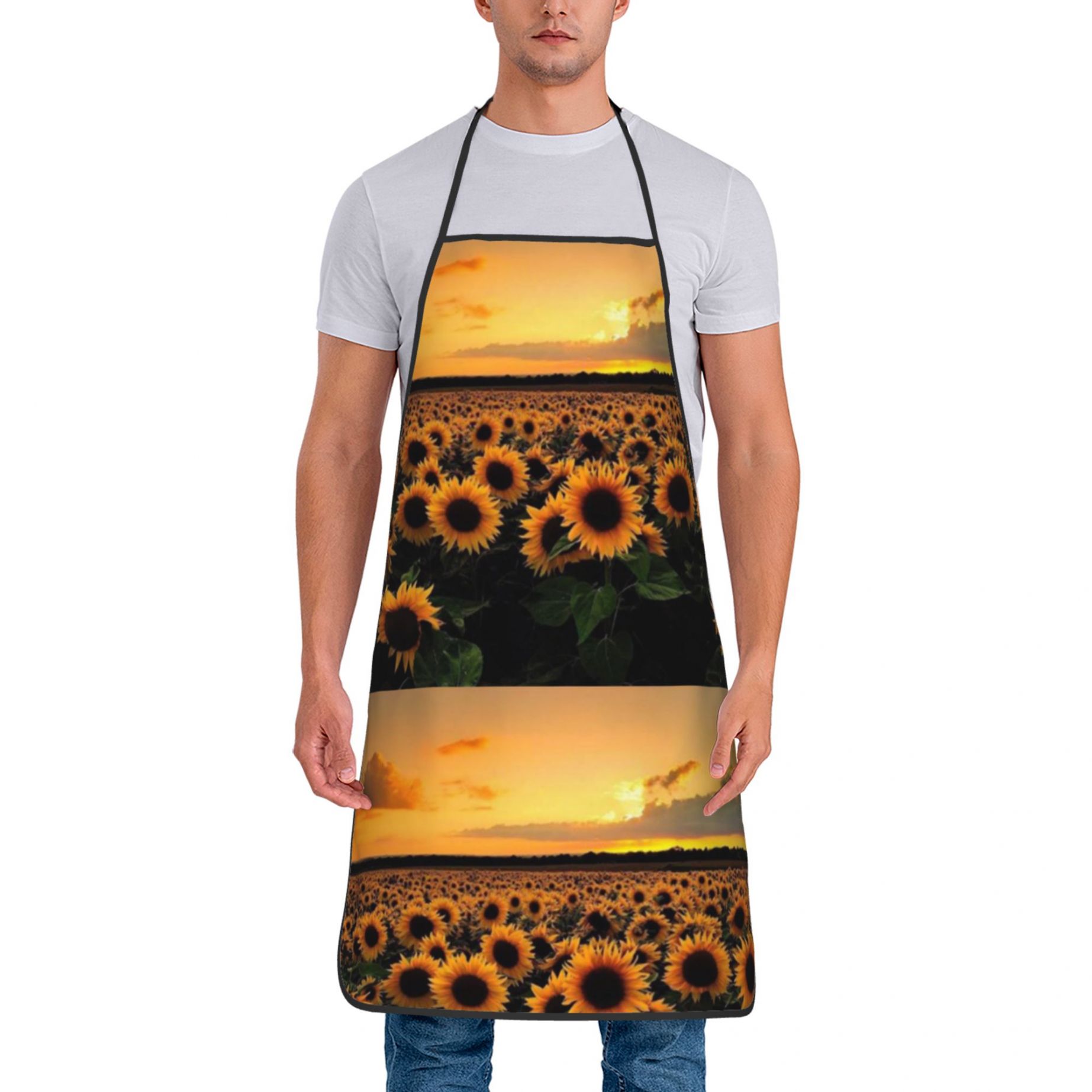 Sunflower landscape Aprons for Women Men Waterproof Apron Kitchen Chef ...